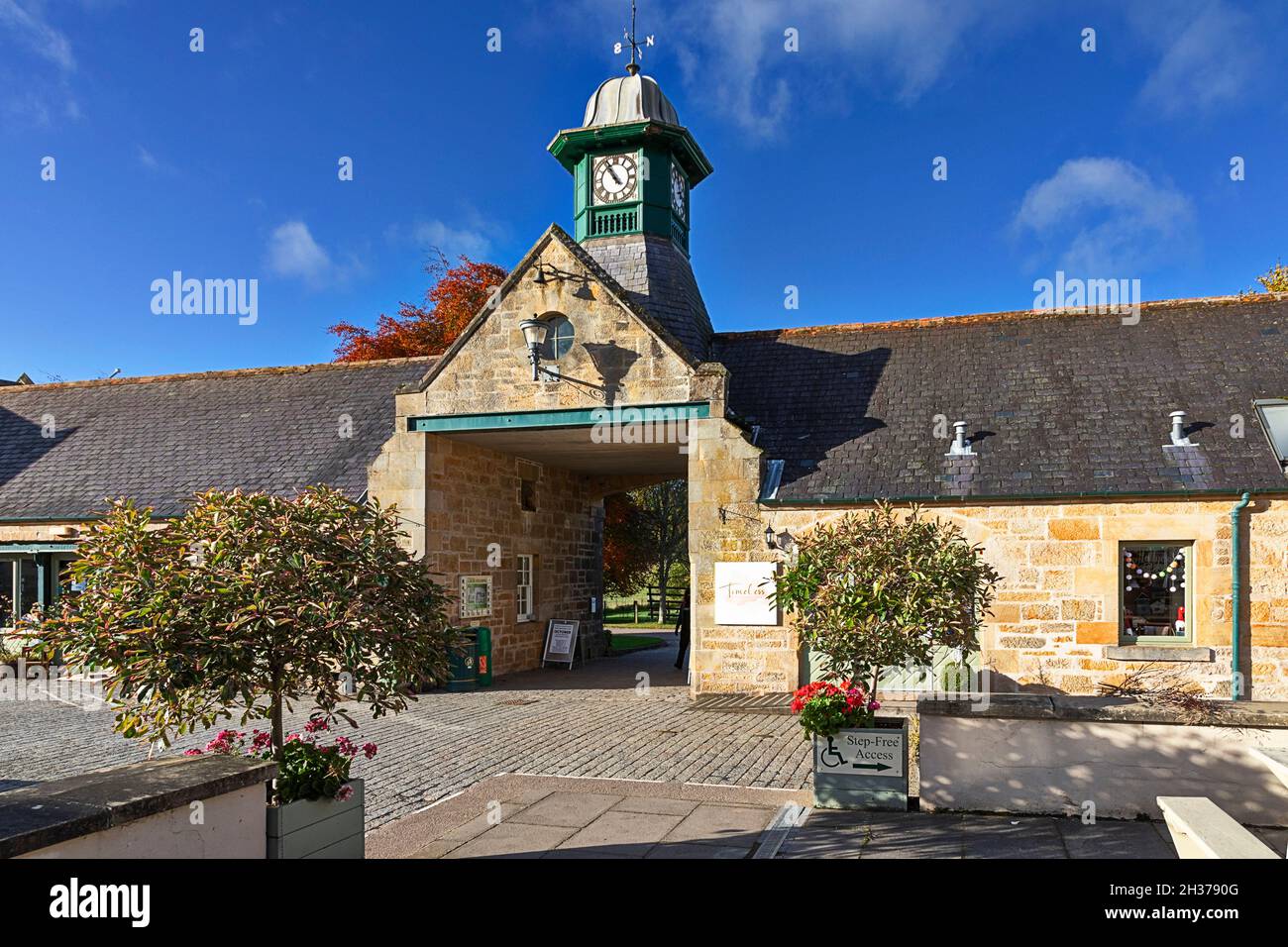 LOGIE STEADING FORRES MORAY SCOTLAND THE COURTYARD AND ENTRANCE UNDER ...