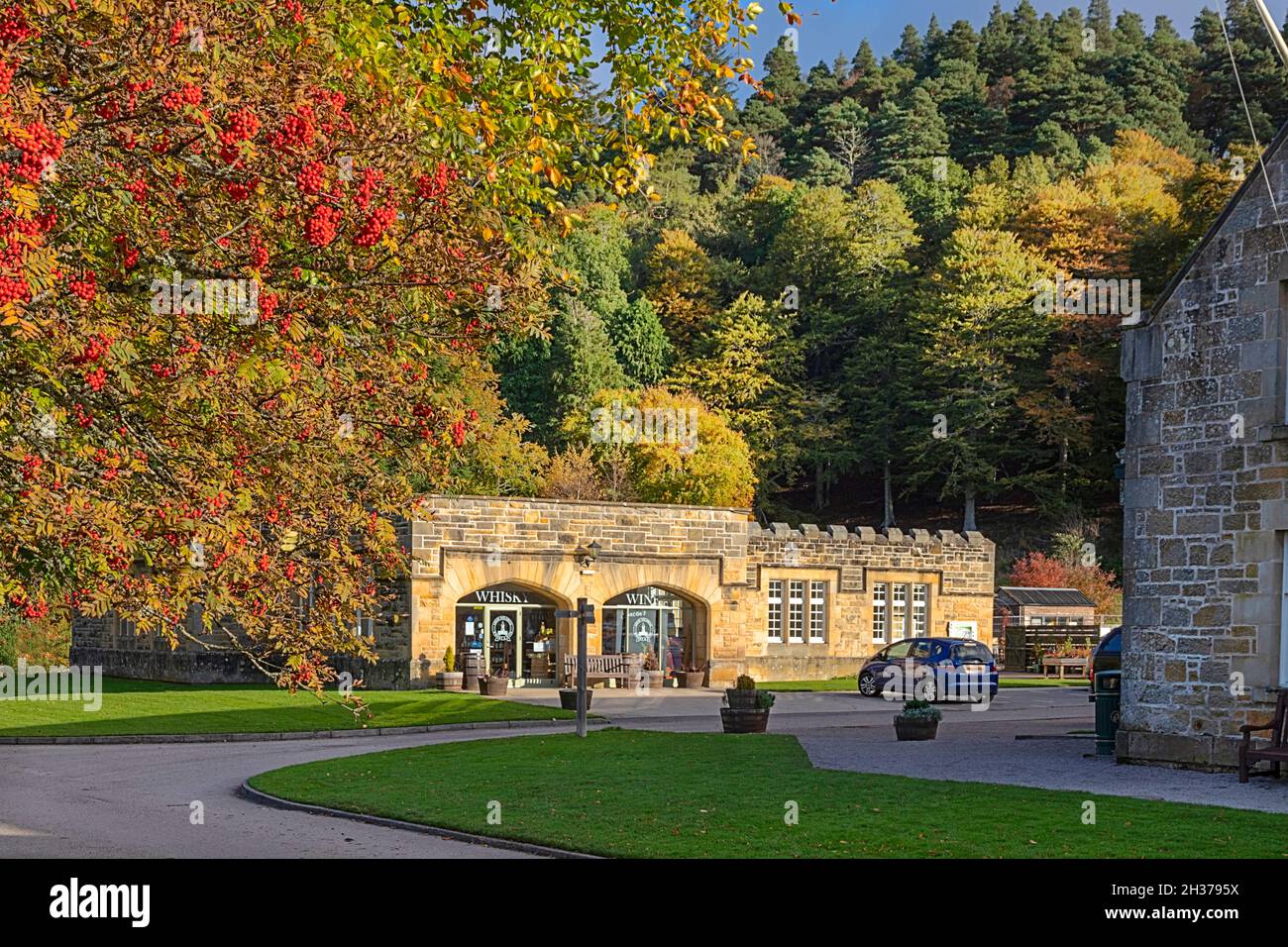 LOGIE STEADING FORRES MORAY SCOTLAND THE WHISKY AND WINE SHOP Stock ...