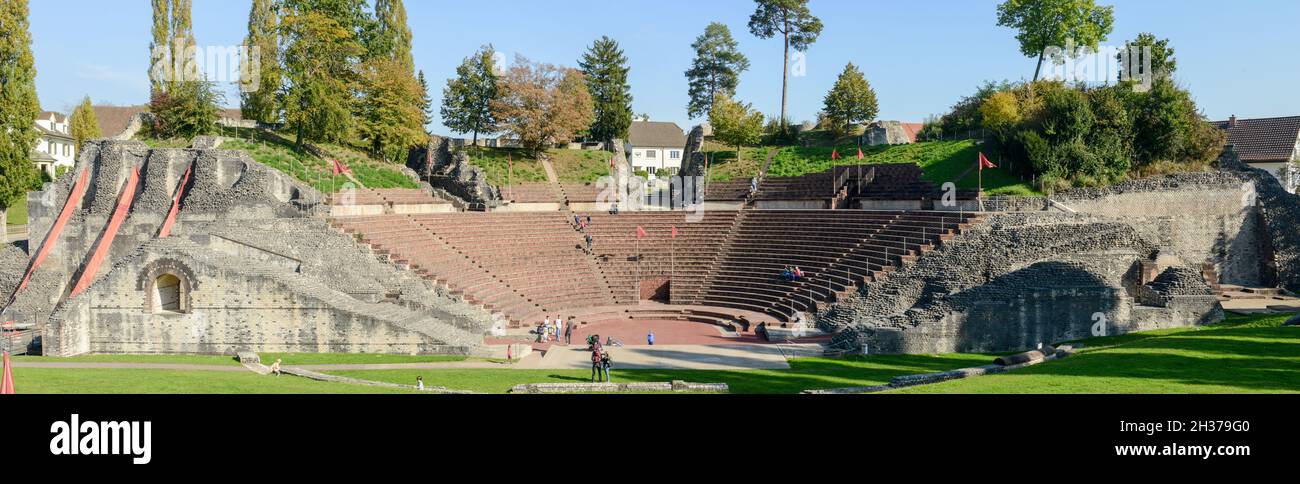 Augst, Switzerland - 18 Oktober 2021: The roman amphitheater of Augusta ...