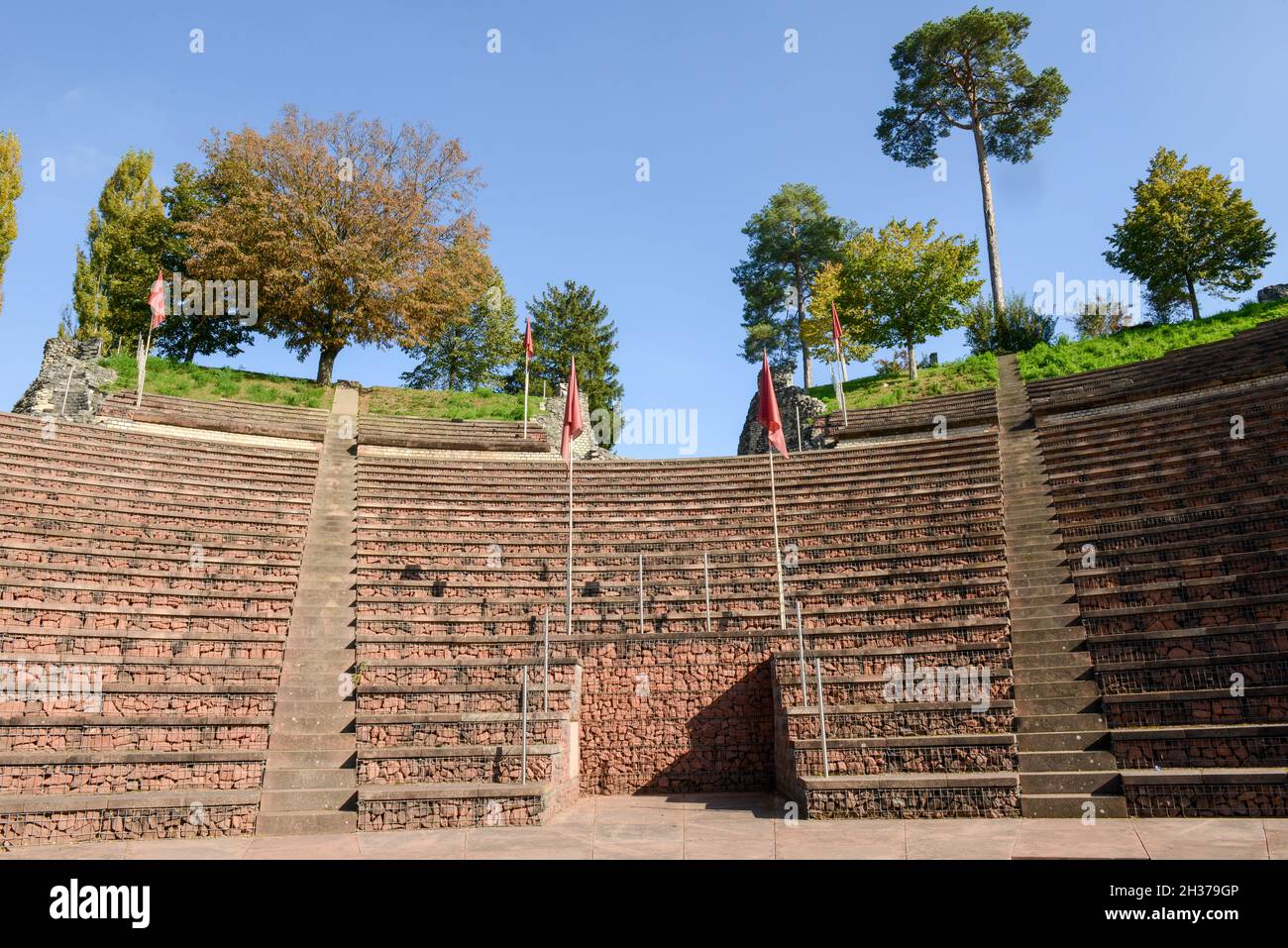 The roman amphitheater of Augusta Raurica at Augst on Switzerland Stock ...