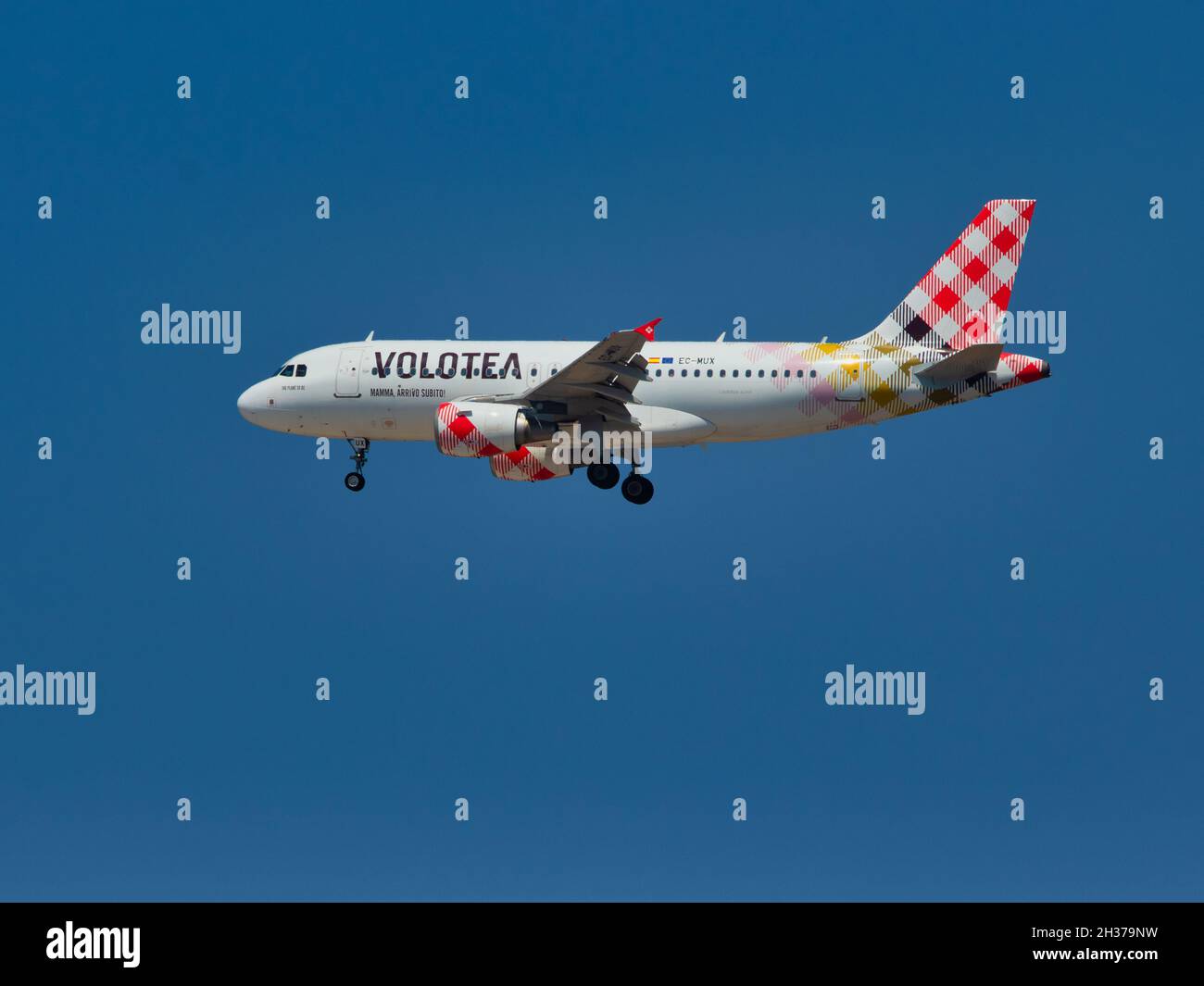 Holiday Plane A319 Of The Low-cost Airline Volotea On Approach For ...