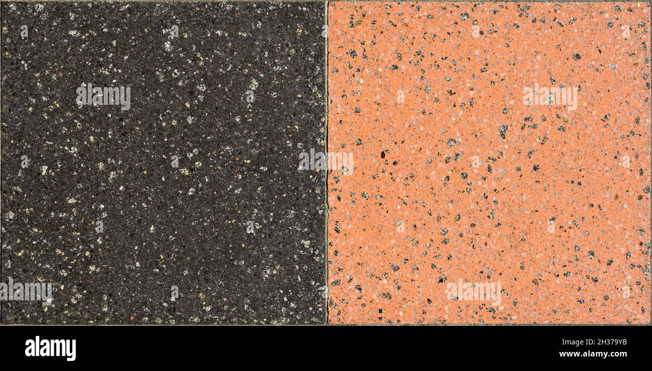 Black end orange colored square paving stone, tiled stone. Seamless ...