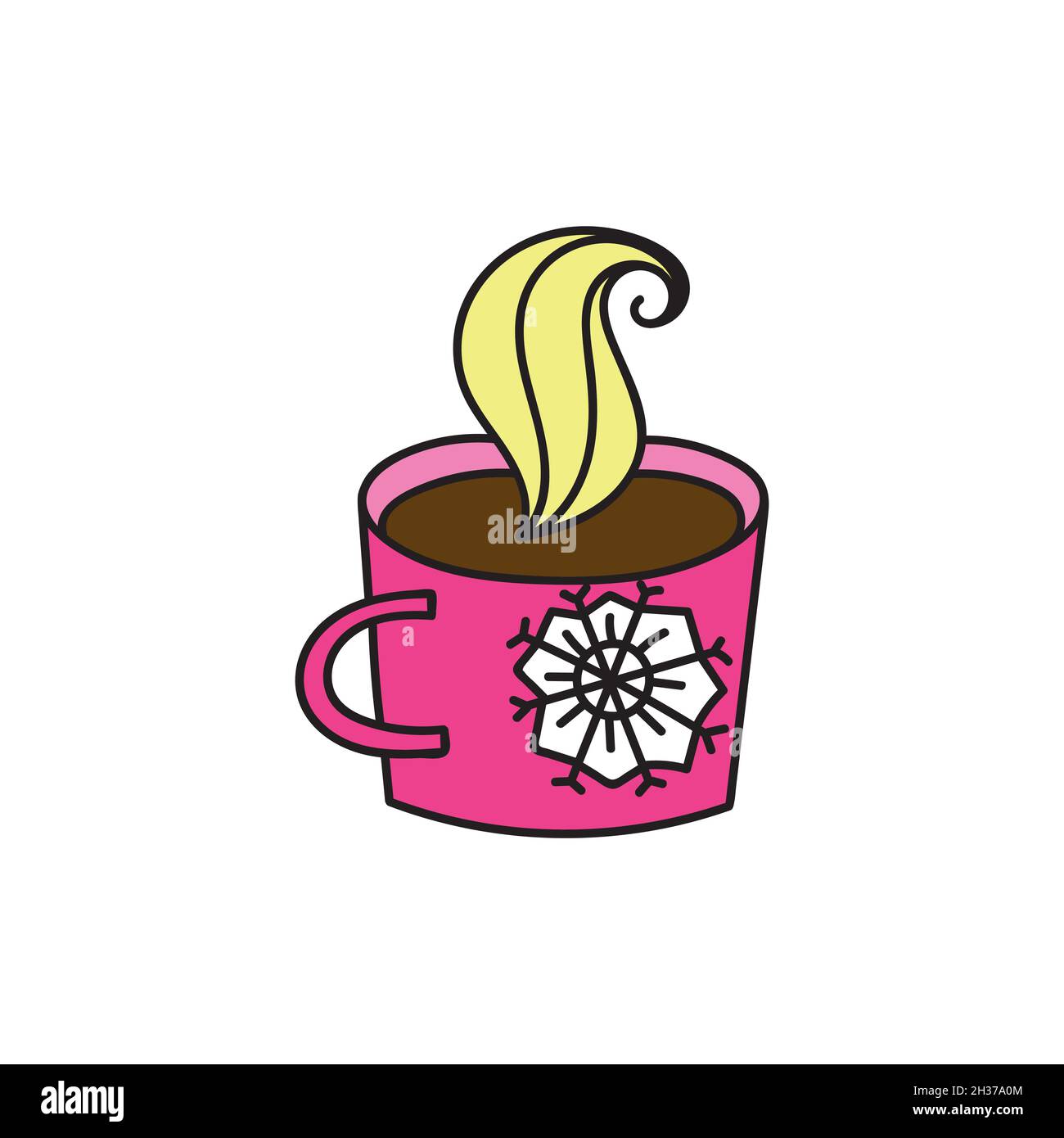 Mug of hot drink hand drawn outline doodle icon. Coffee mug vector ...