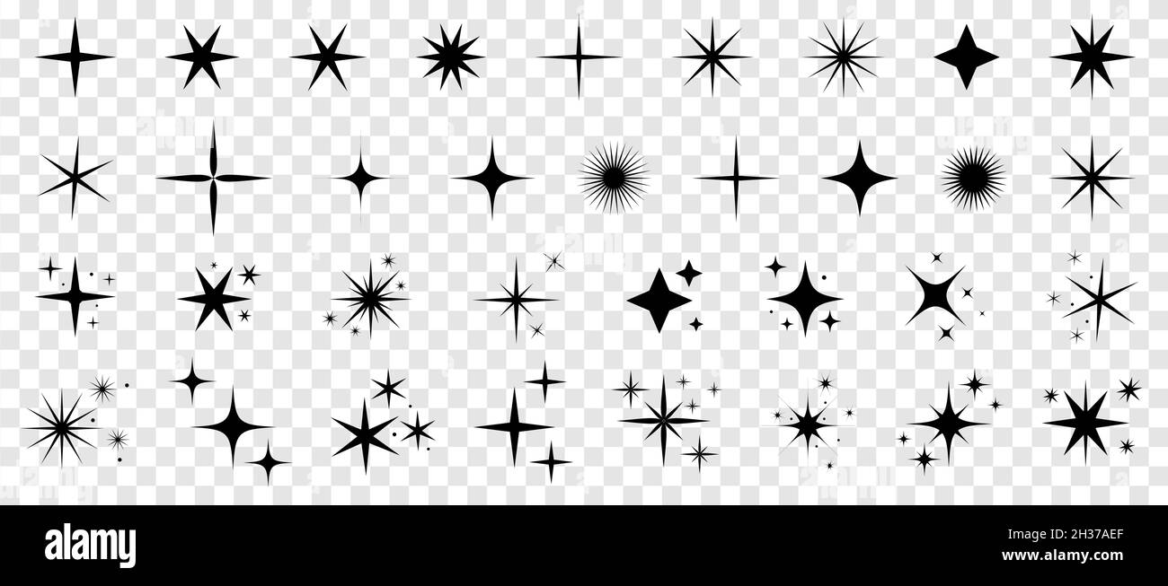 Set of star sparkles vector icons. Christmas symbols isolated on ...