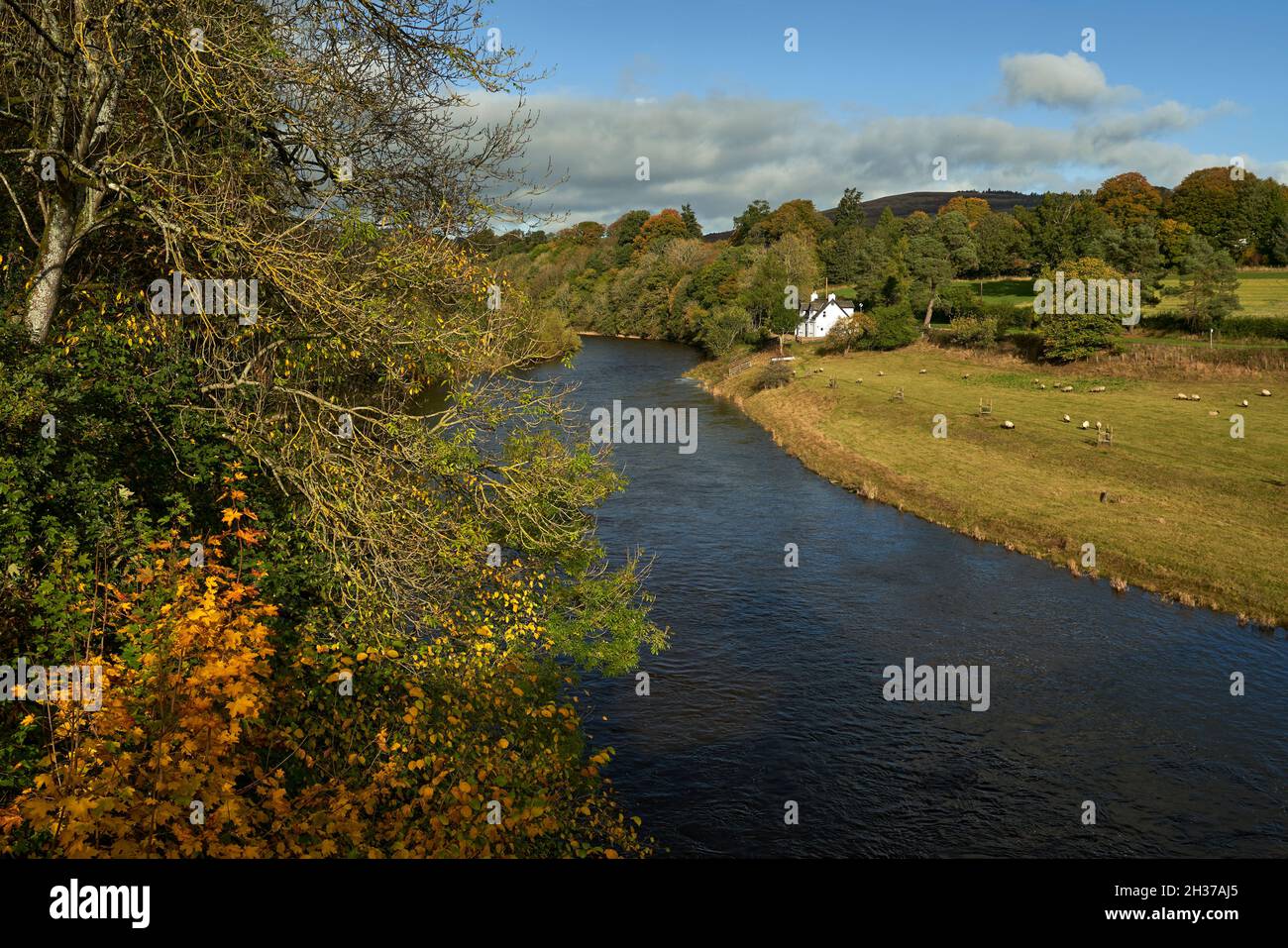 Ghillie's (a fisherman's guide) cottage on the River Tweed at Lowood ...
