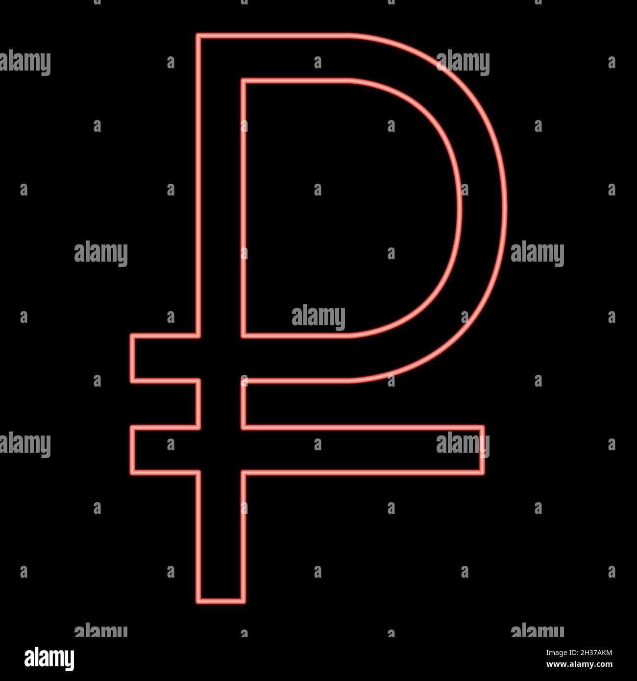 Neon sign ruble red color vector illustration flat style light image Stock Vector Image & Art ...