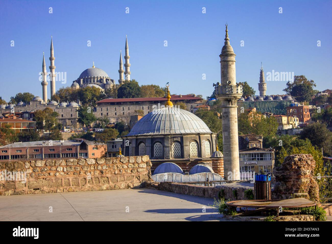 Fatih,Istanbul,Turkey-October-Saturday-2021: Famous mosques. top view ...