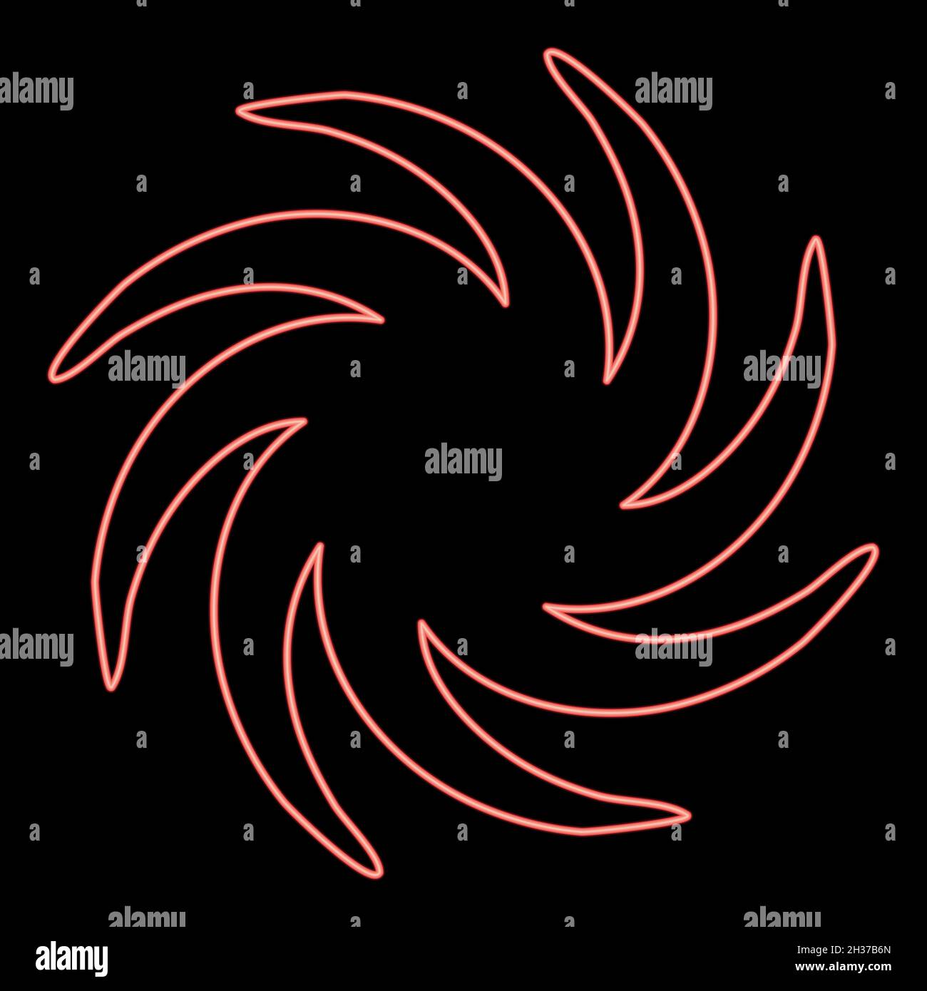 Neon whirpool red color vector illustration flat style light image ...
