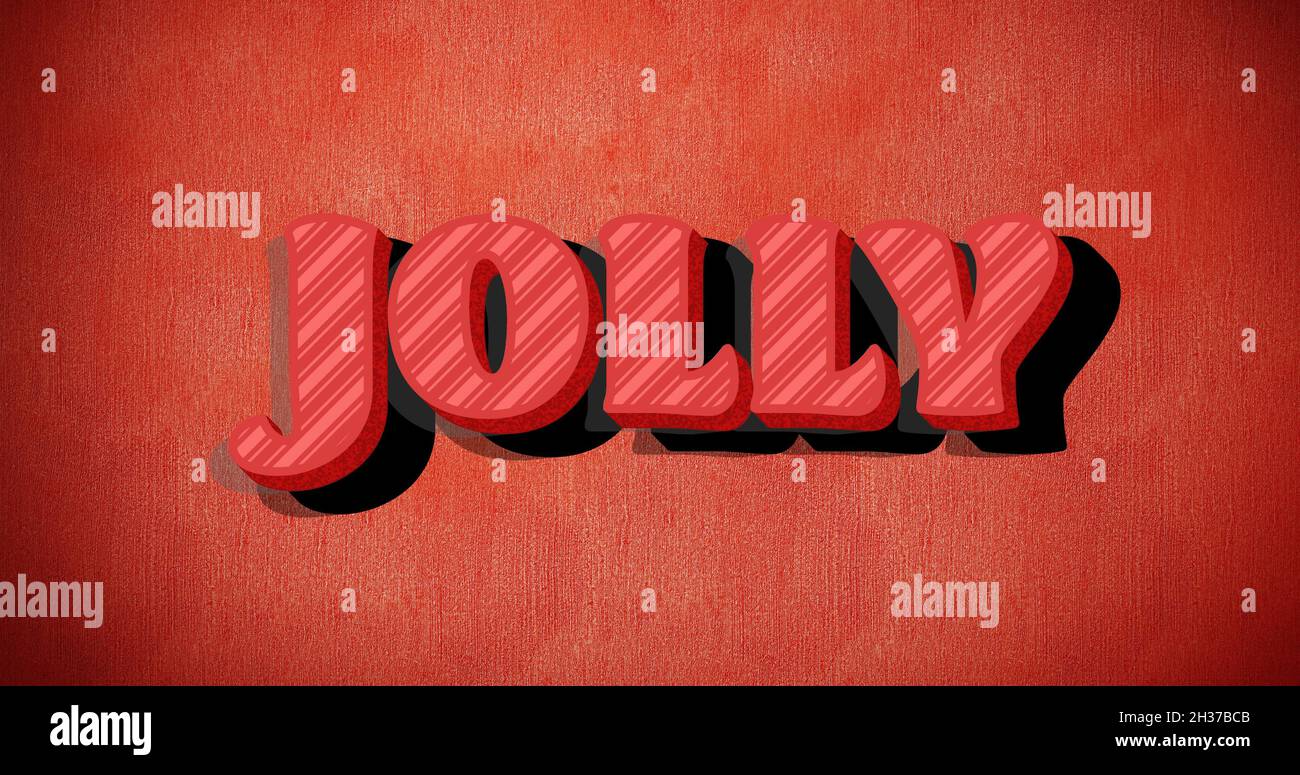 Composition of jolly text over red background at christmas Stock Photo ...