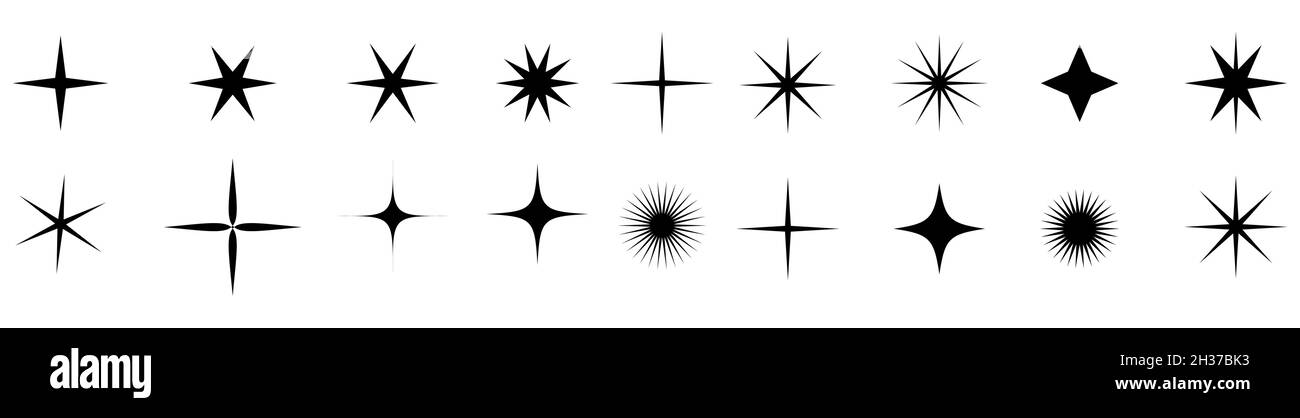 Star icons set. Twinkling stars. Vector symbols isolated on white background Stock Vector Image ...