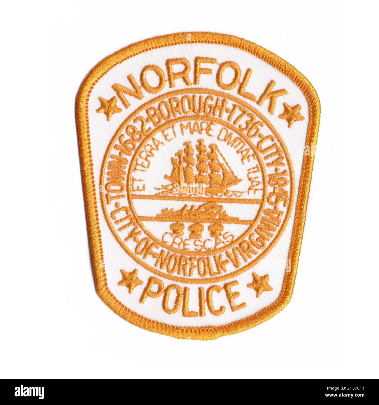 US police department patch isolated with white background Stock Photo ...