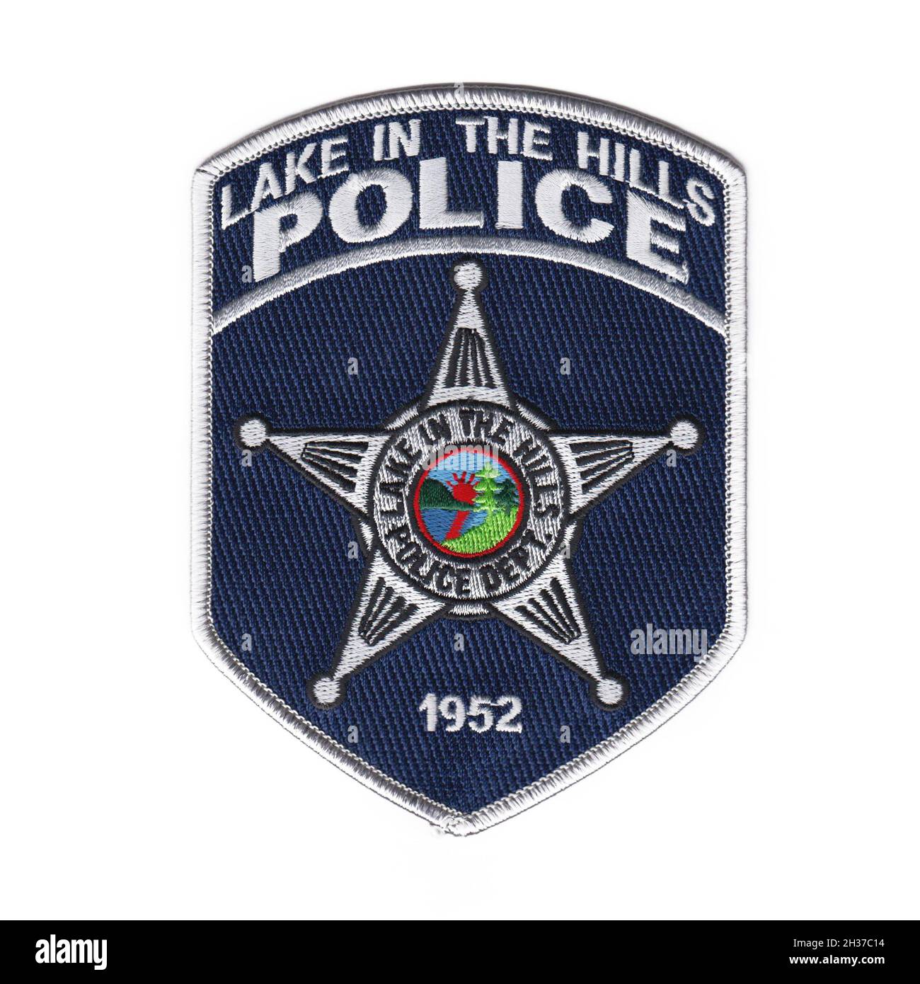 US police department patch isolated with white background Stock Photo ...
