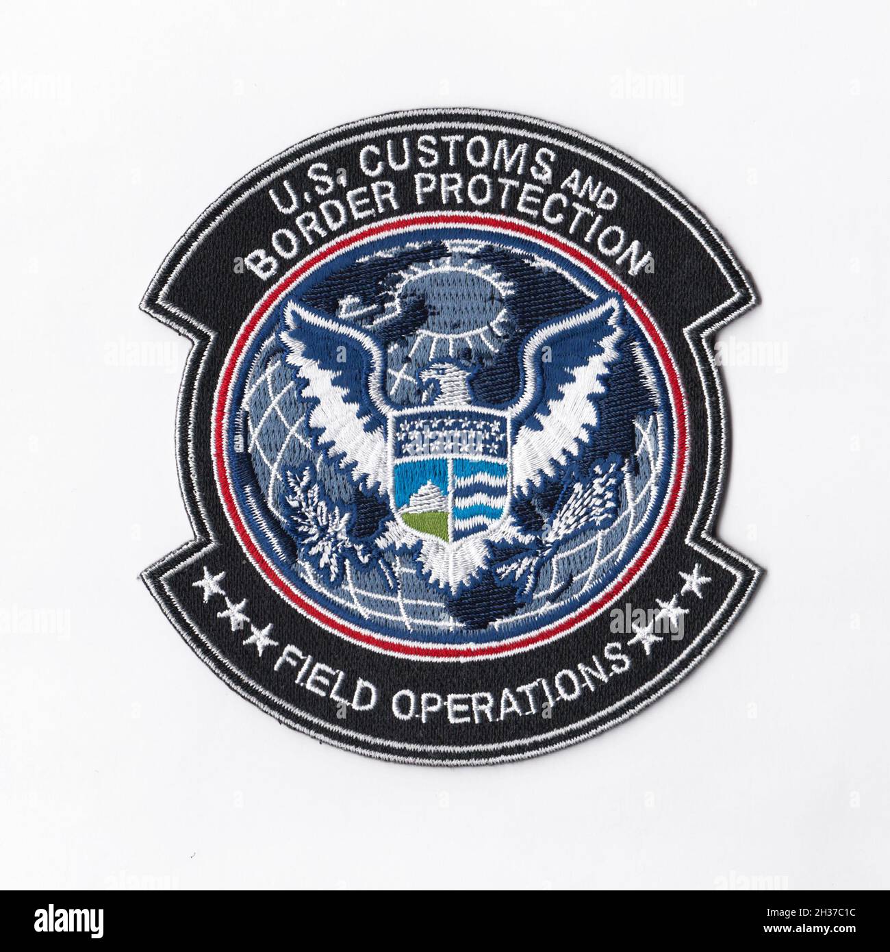US police department patch isolated with white background Stock Photo ...