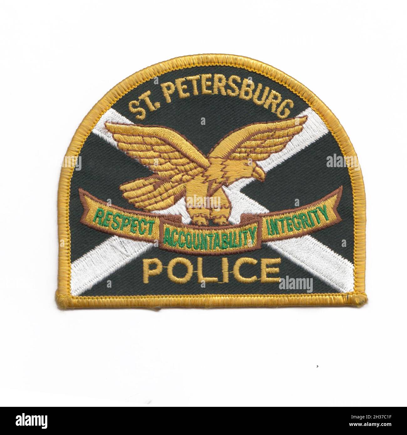 US police department patch isolated with white background Stock Photo ...
