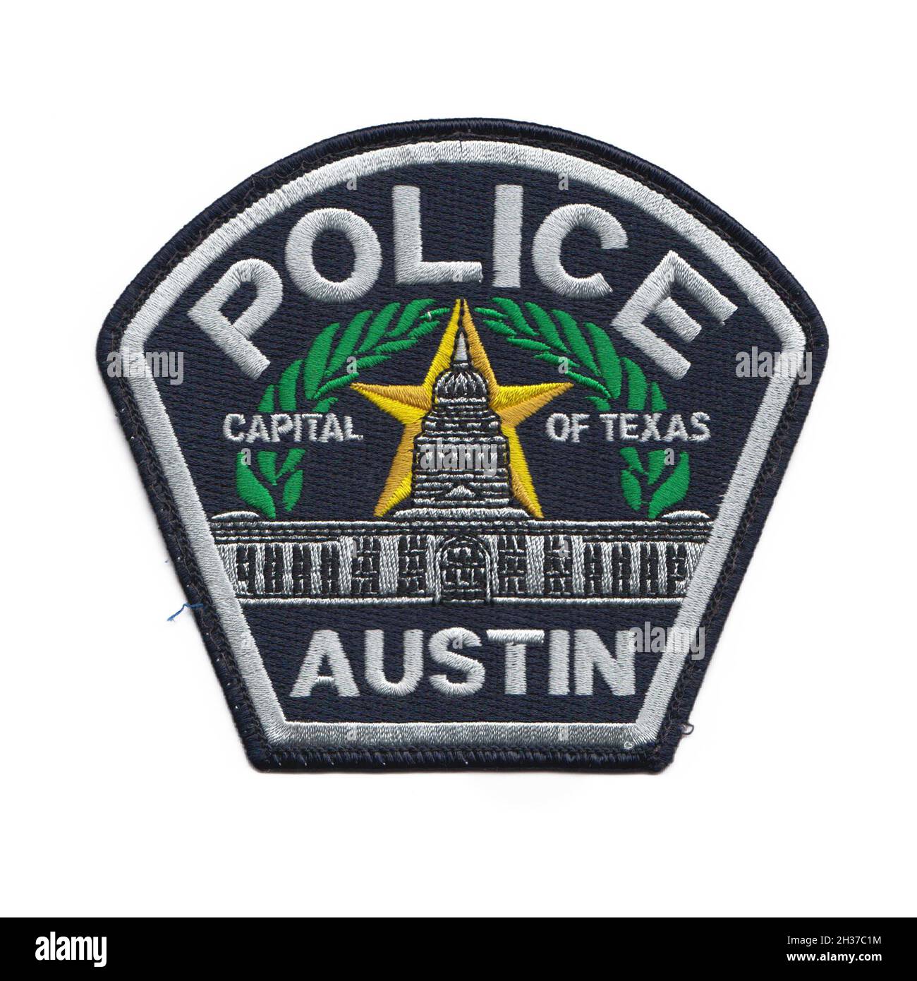 US police department patch isolated with white background Stock Photo ...