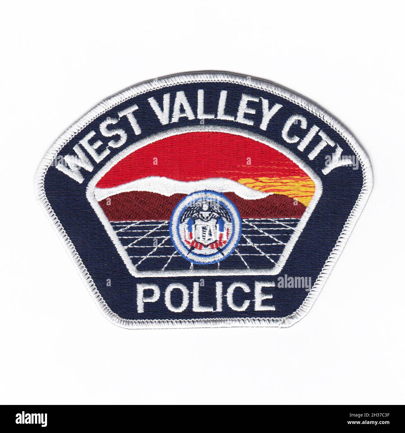 US police department patch isolated with white background Stock Photo ...
