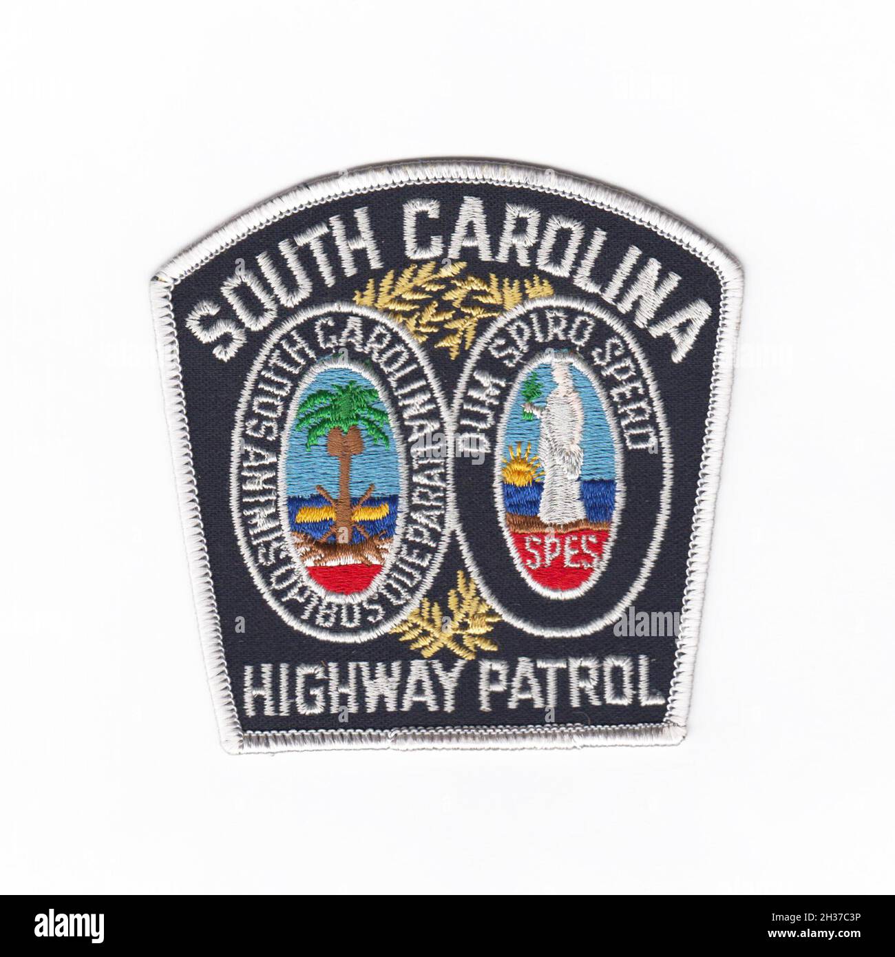 US police department patch isolated with white background Stock Photo ...