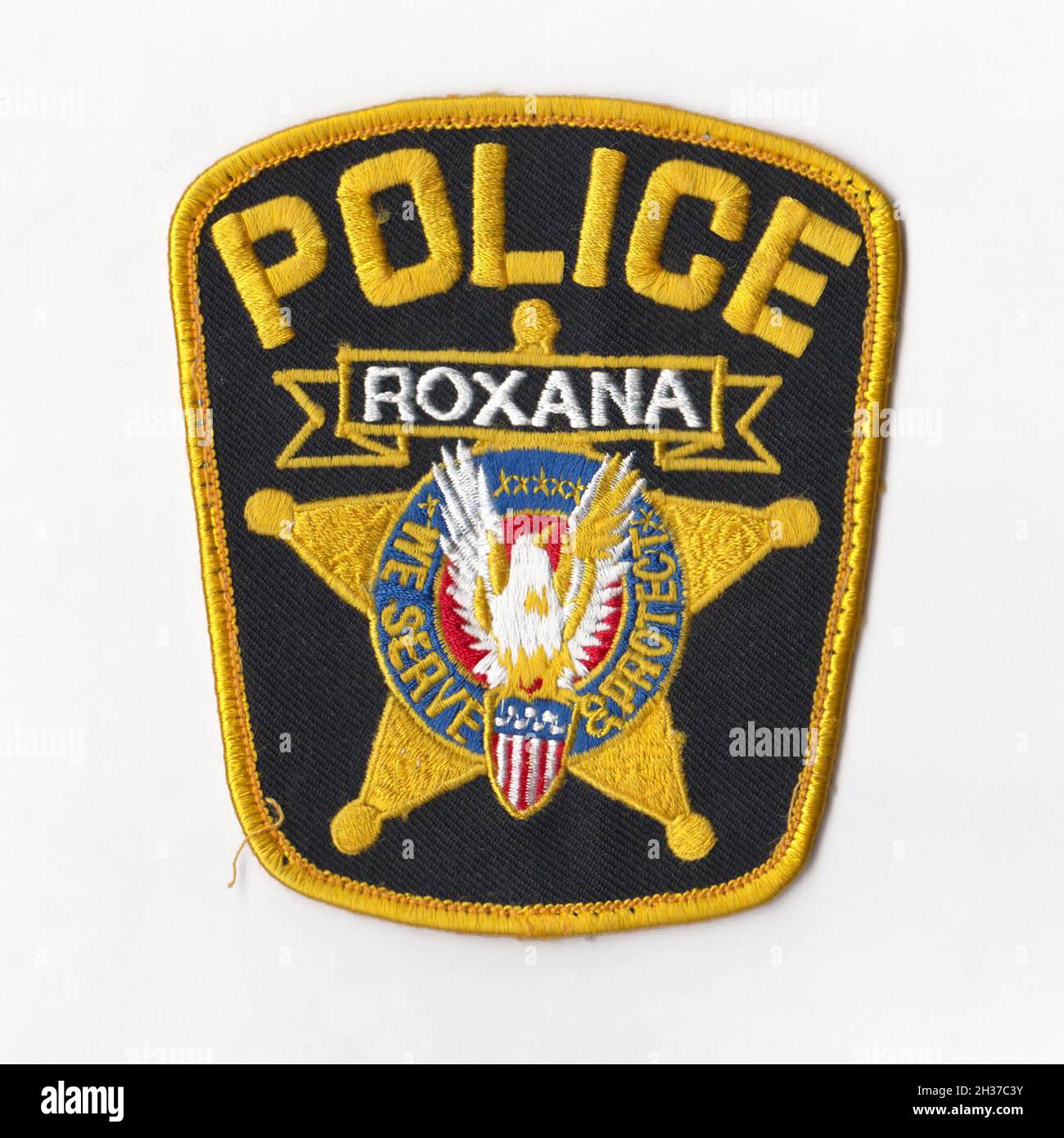 US police department patch isolated with white background Stock Photo ...