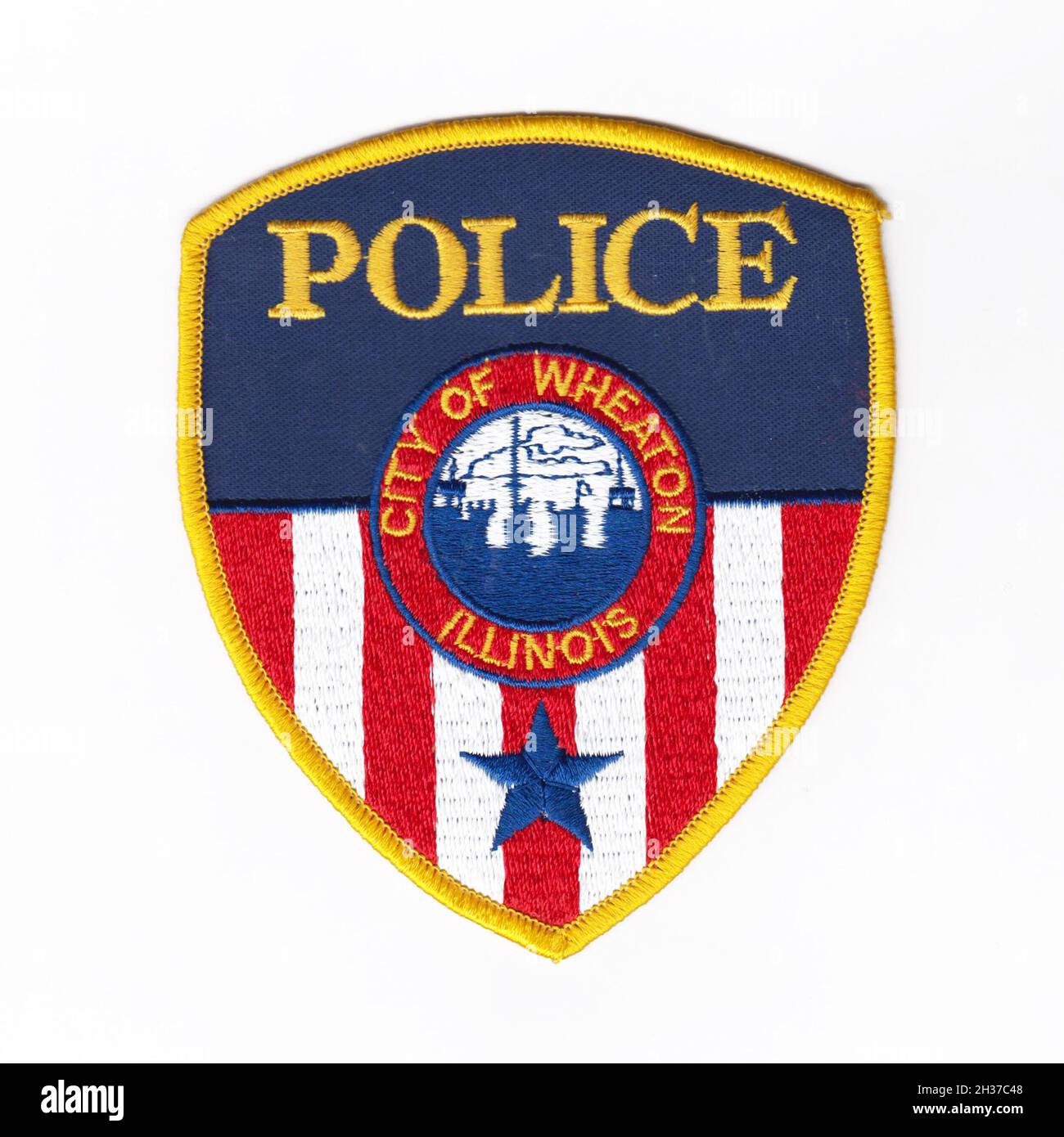 US police department patch isolated with white background Stock Photo ...