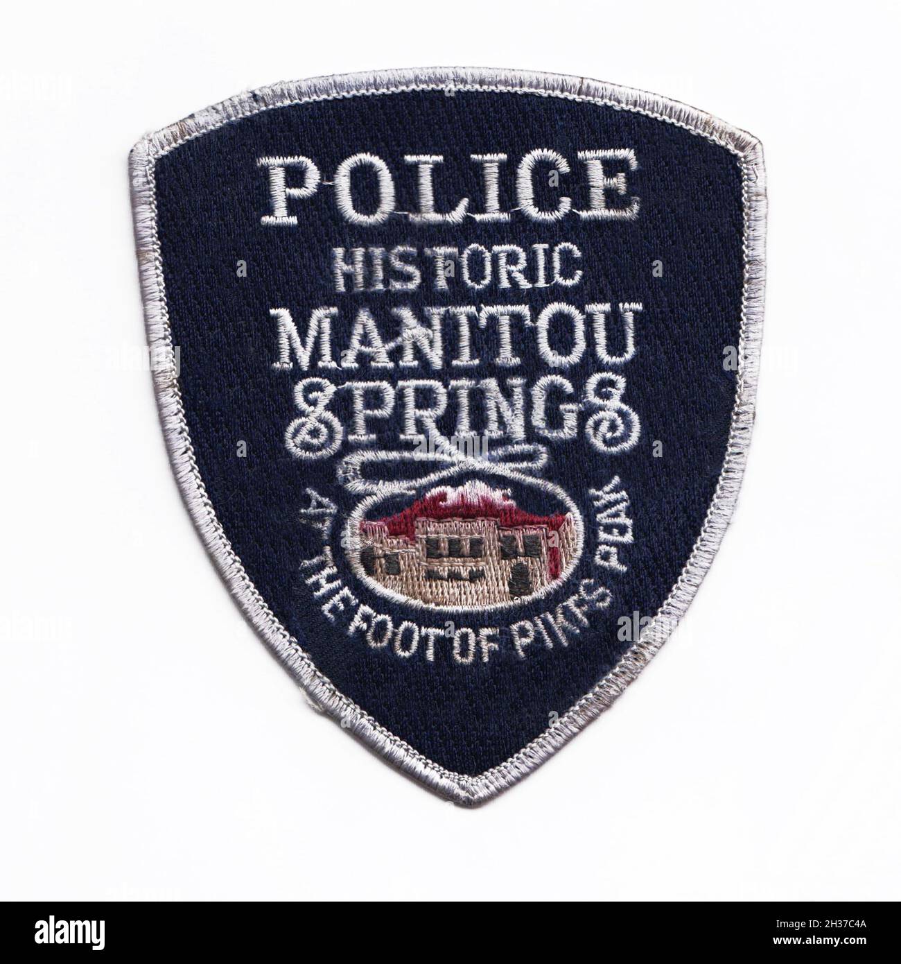 US police department patch isolated with white background Stock Photo ...