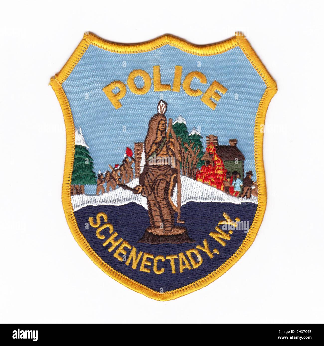 US police department patch isolated with white background Stock Photo ...