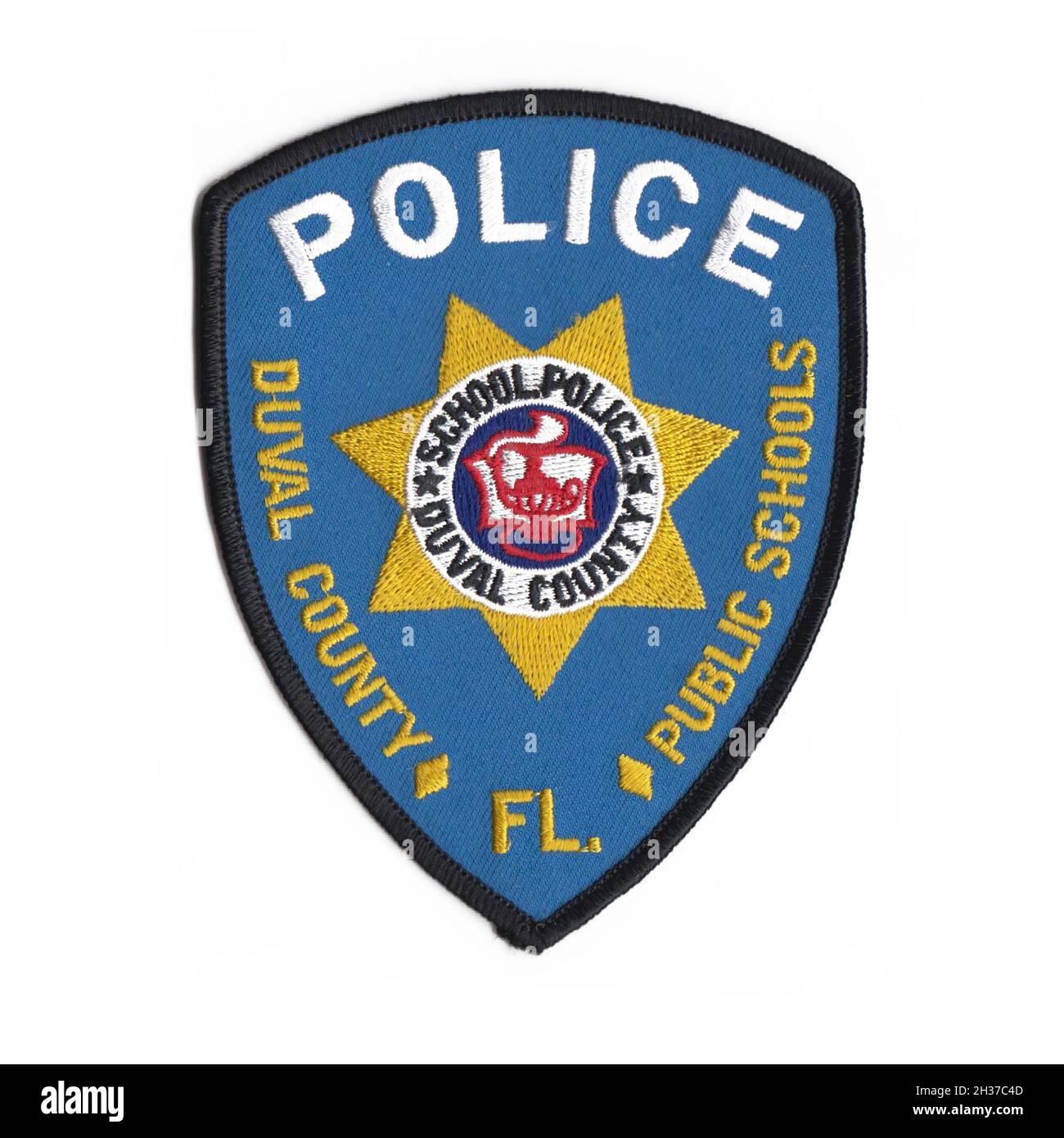 US police department patch isolated with white background Stock Photo ...