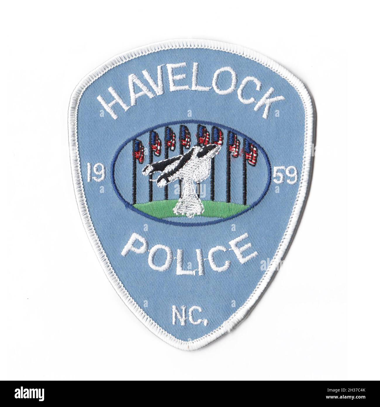 US police department patch isolated with white background Stock Photo ...