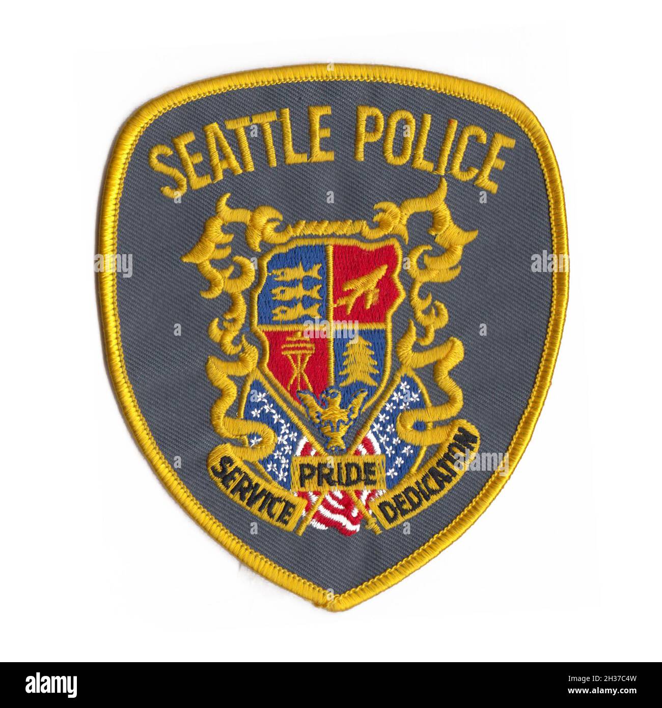 US police department patch isolated with white background Stock Photo ...