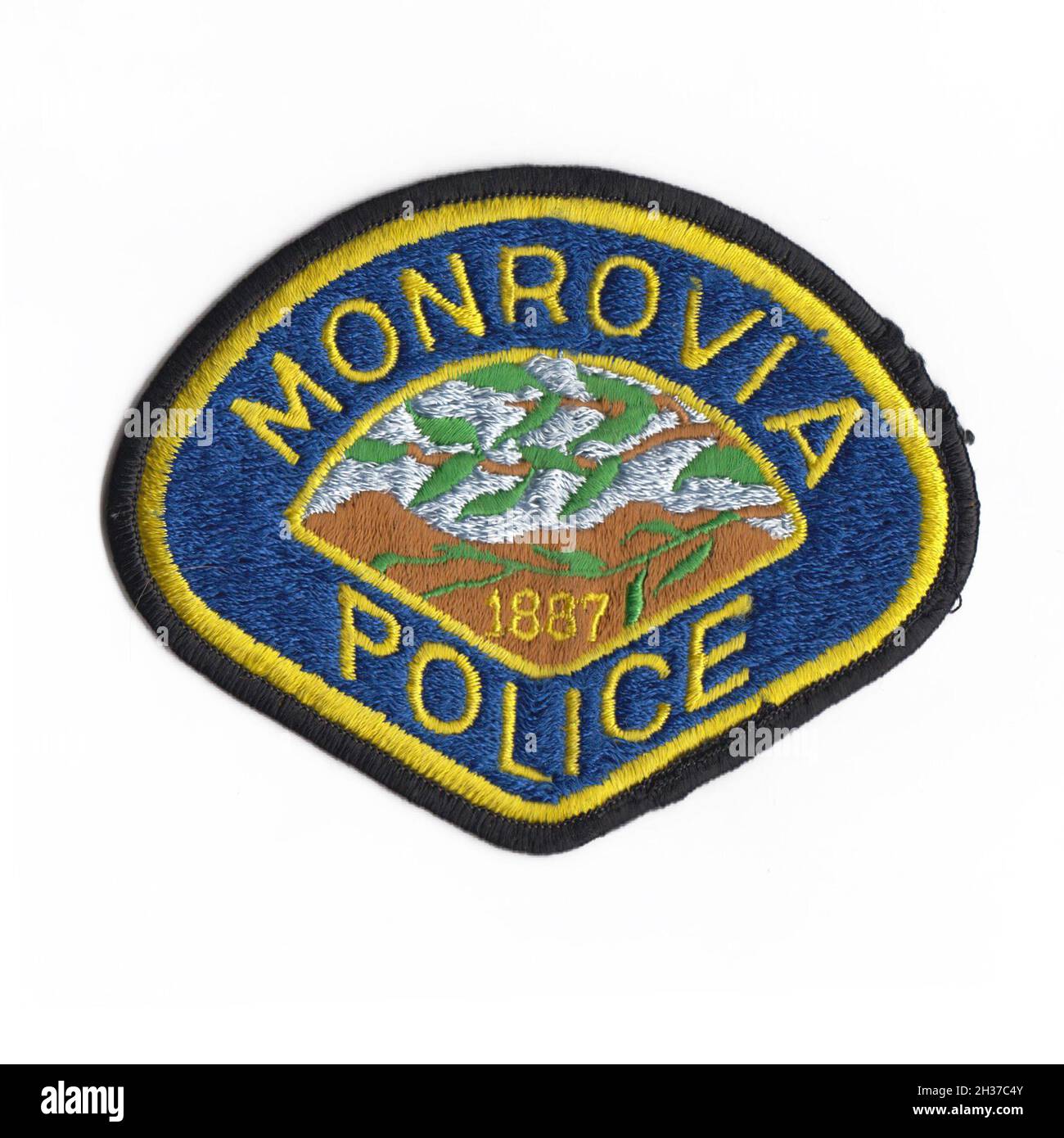 US police department patch isolated with white background Stock Photo ...