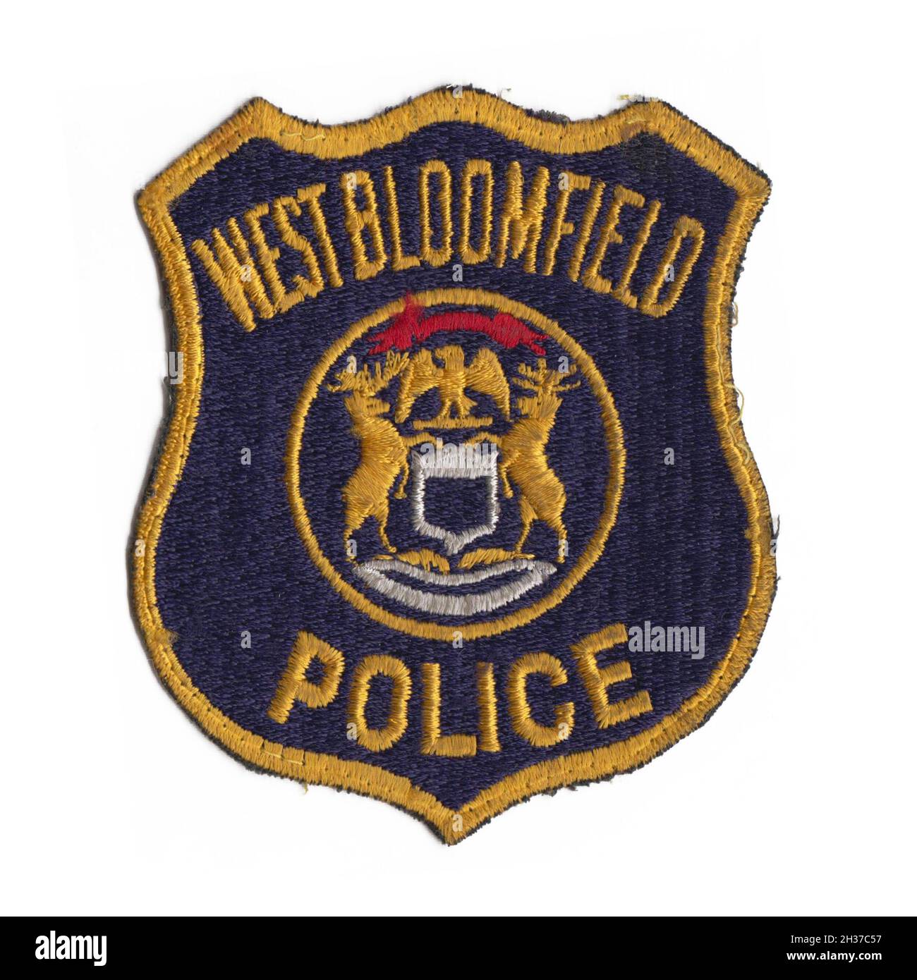 US police department patch isolated with white background Stock Photo ...