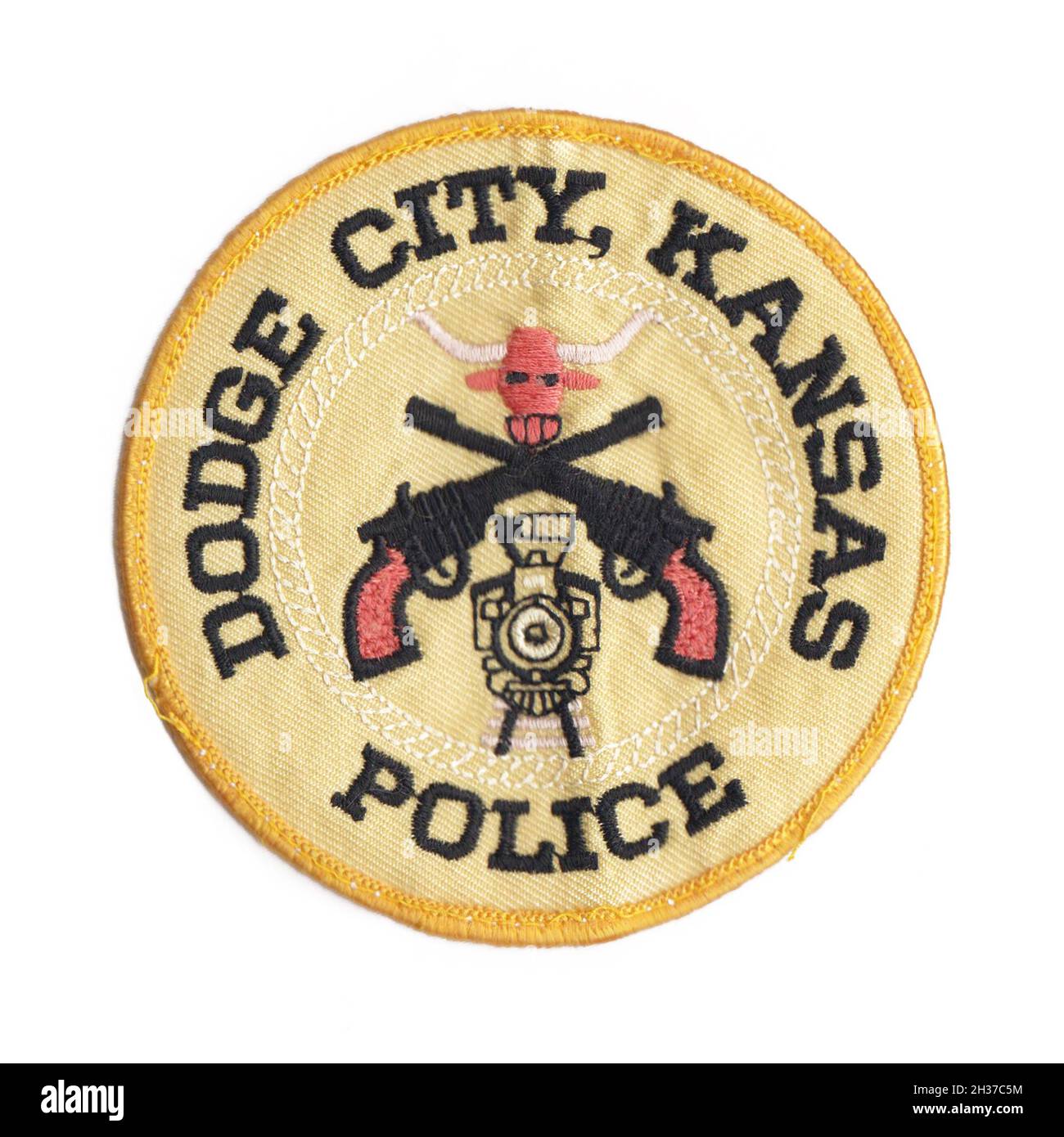 US police department patch isolated with white background Stock Photo ...