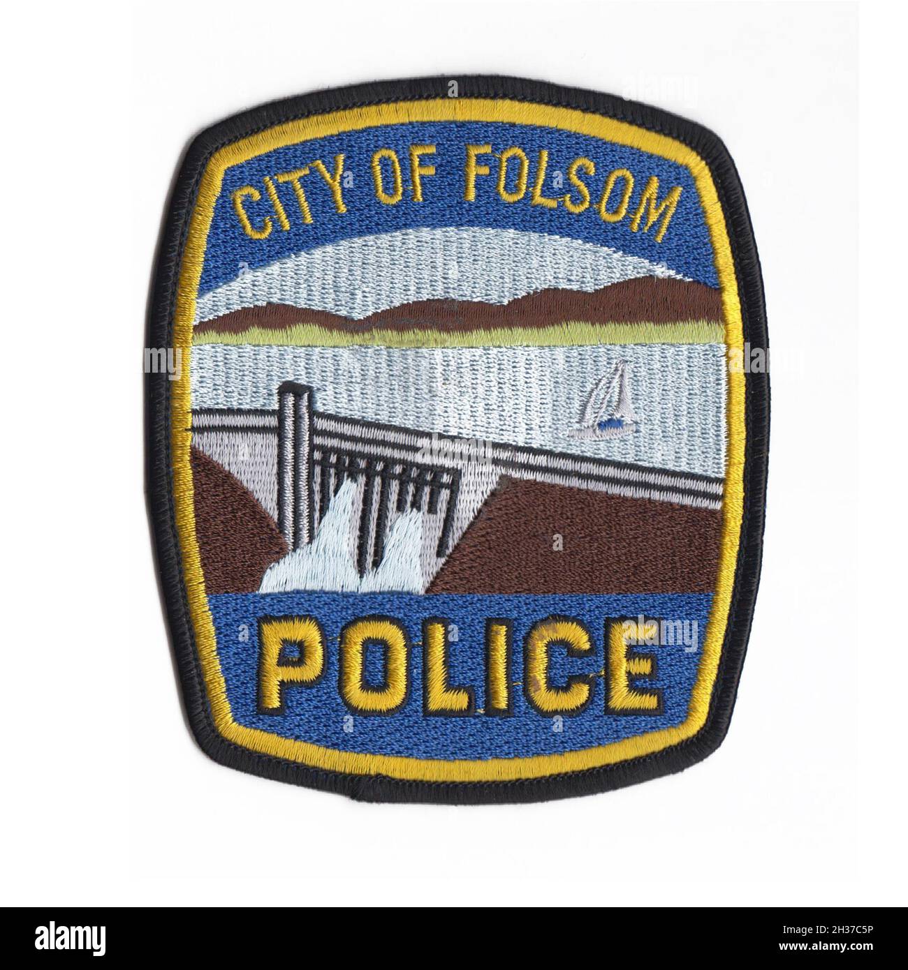 US police department patch isolated with white background Stock Photo ...