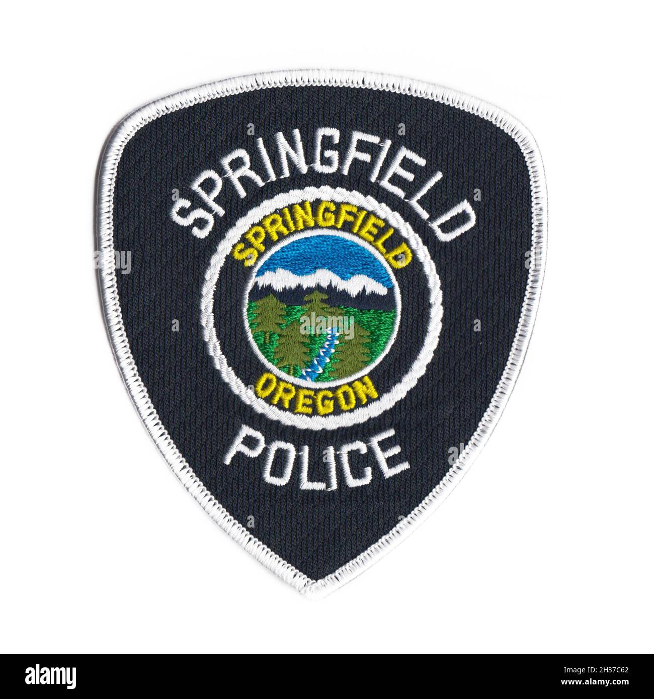 US police department patch isolated with white background Stock Photo ...