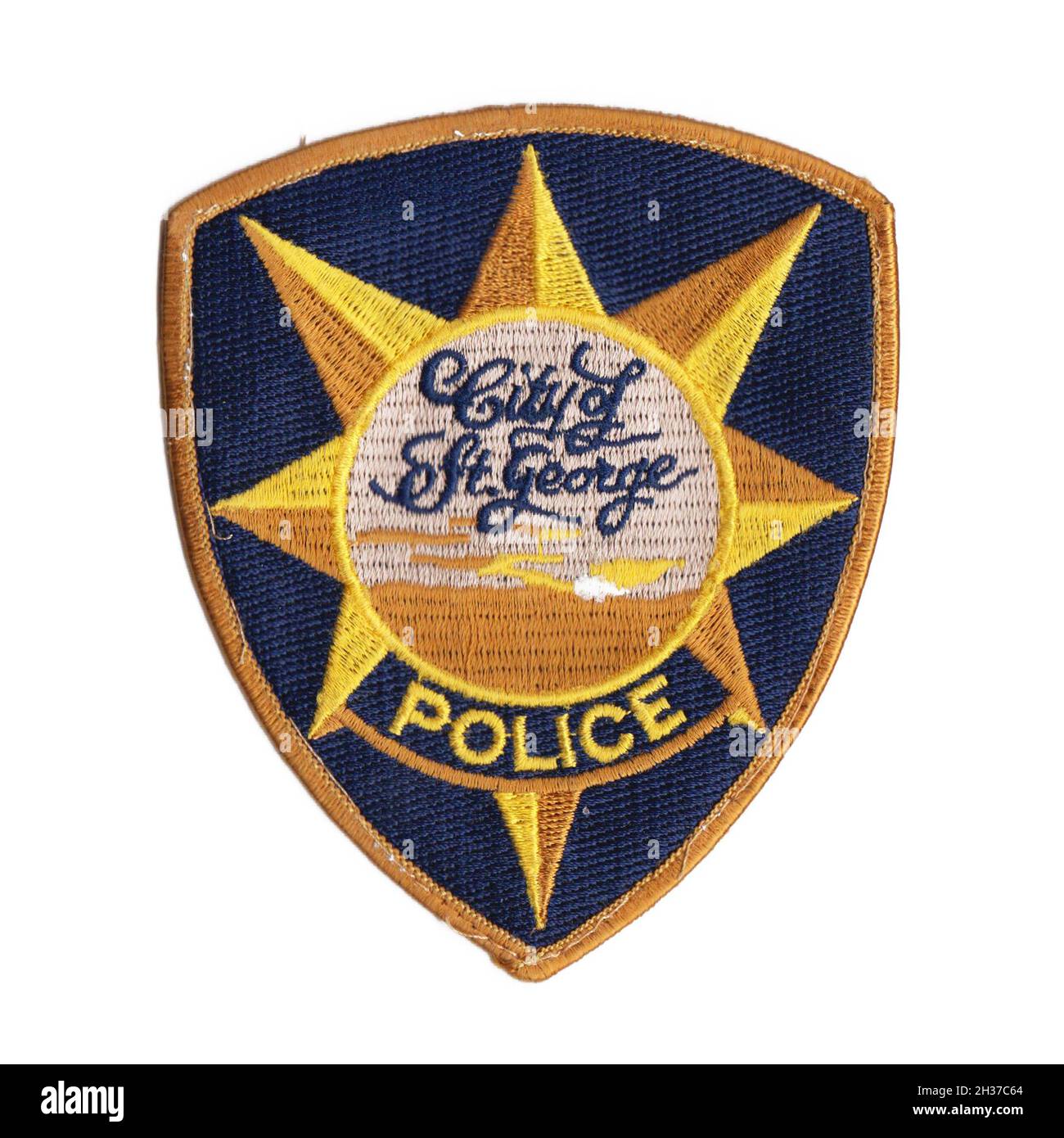 US police department patch isolated with white background Stock Photo ...