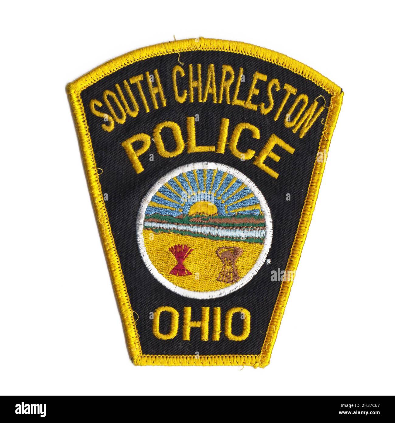 US police department patch isolated with white background Stock Photo ...