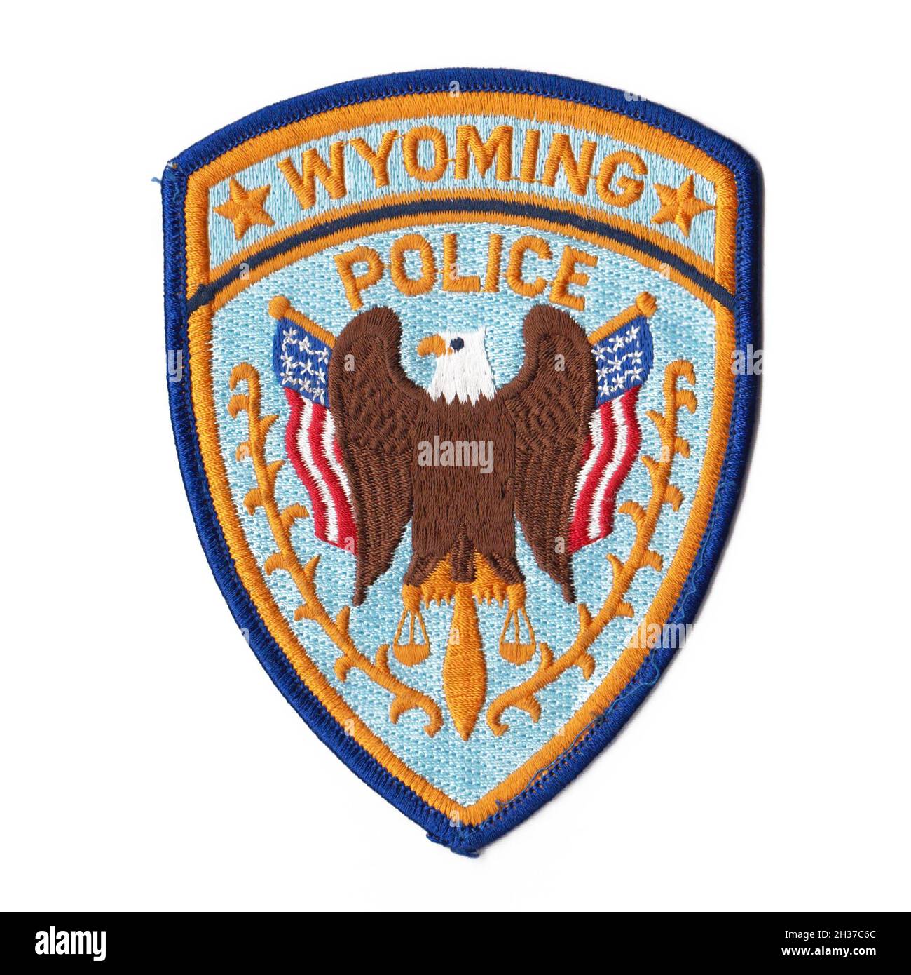 US police department patch isolated with white background Stock Photo ...