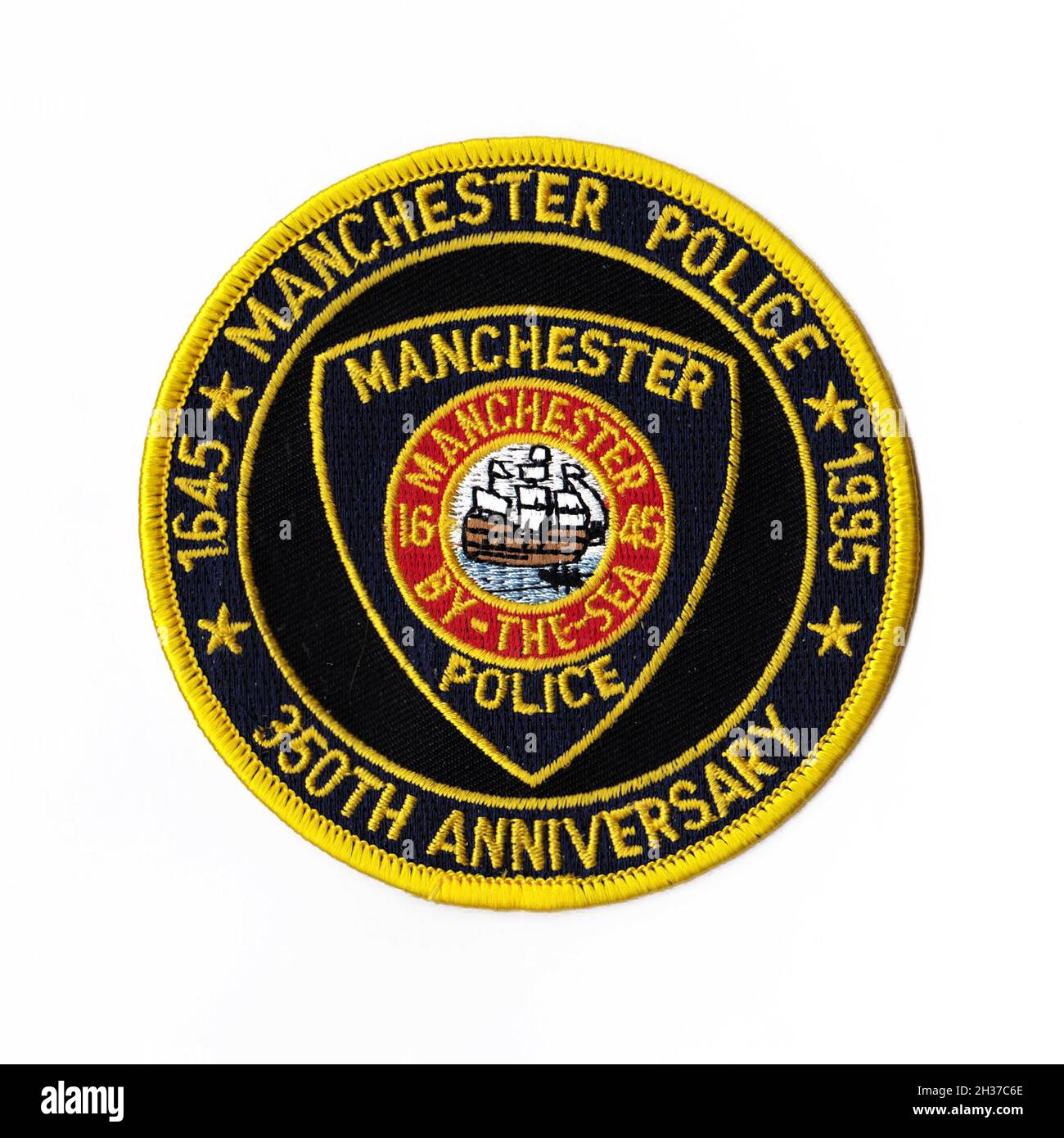 US police department patch isolated with white background Stock Photo ...