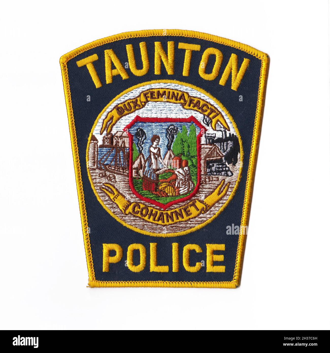 US police department patch isolated with white background Stock Photo ...