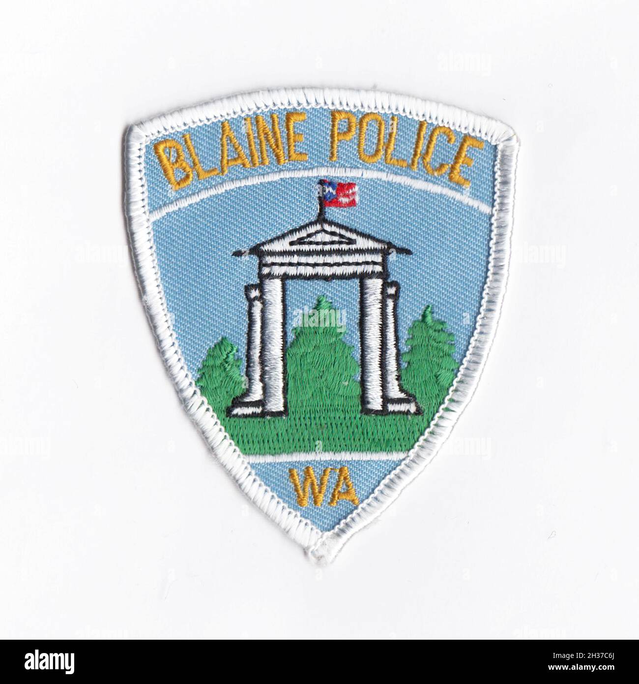 US police department patch isolated with white background Stock Photo ...