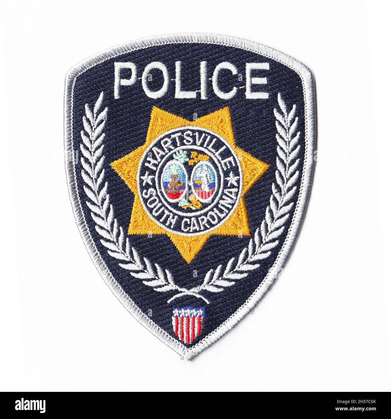 US police department patch isolated with white background Stock Photo ...