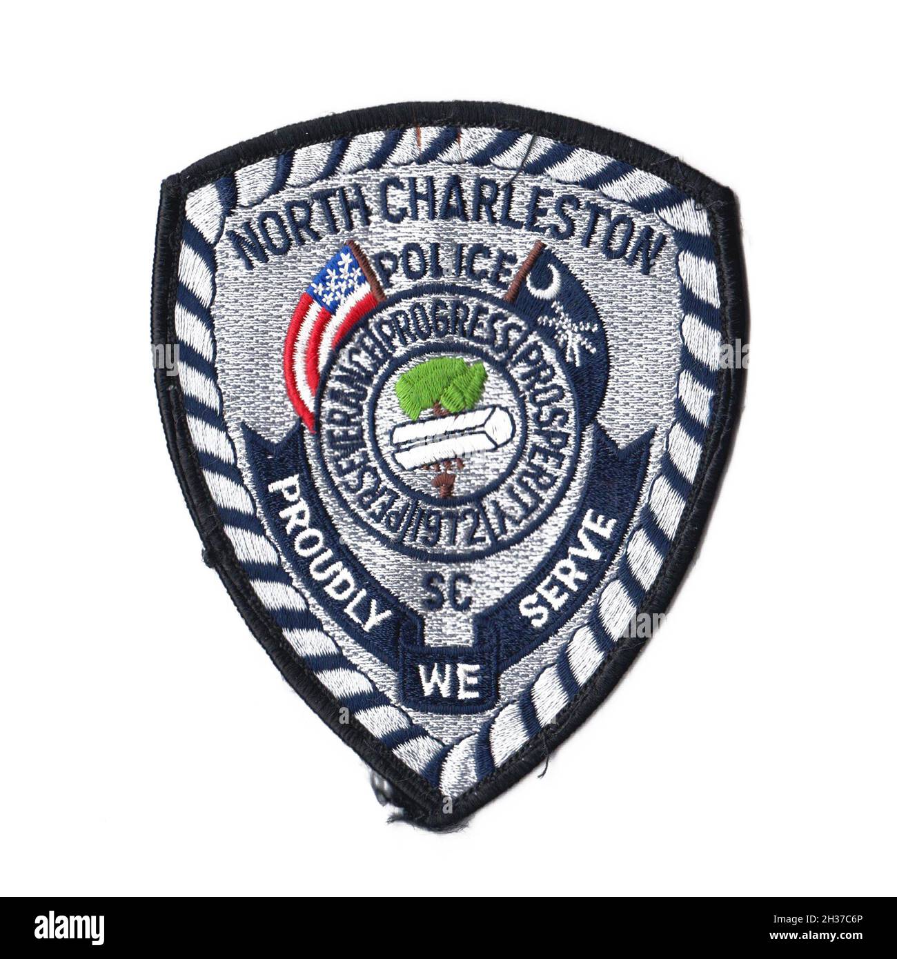 US police department patch isolated with white background Stock Photo ...