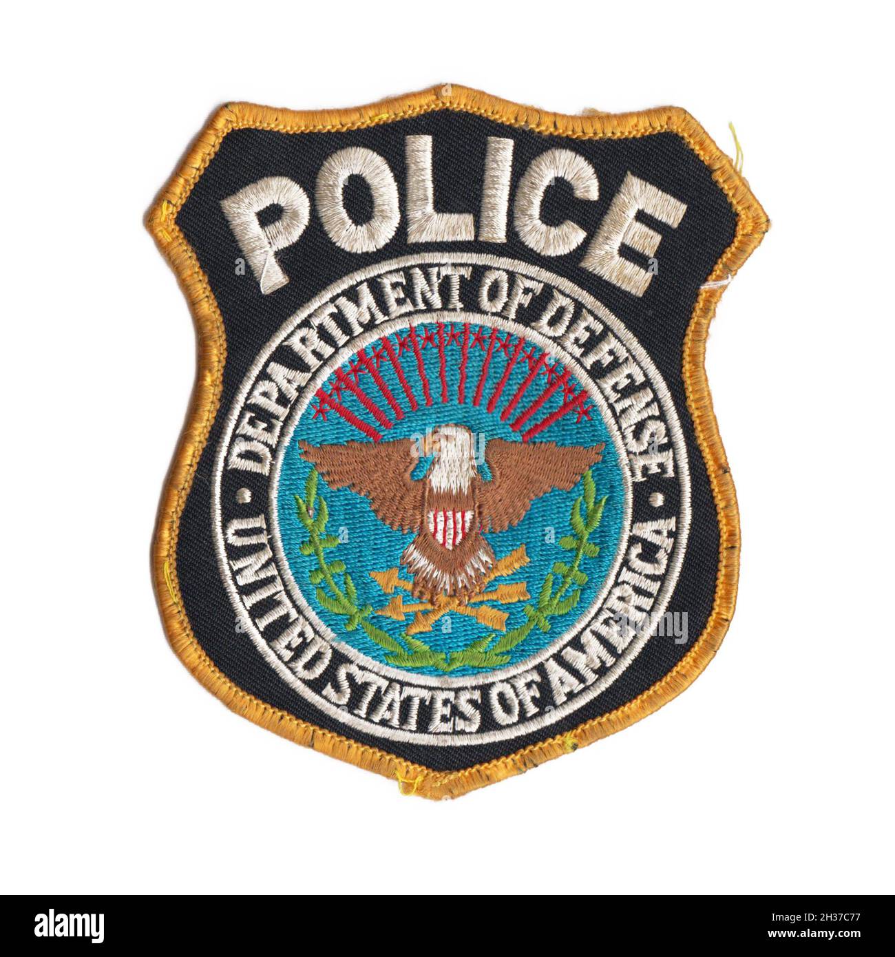 US police department patch isolated with white background Stock Photo ...