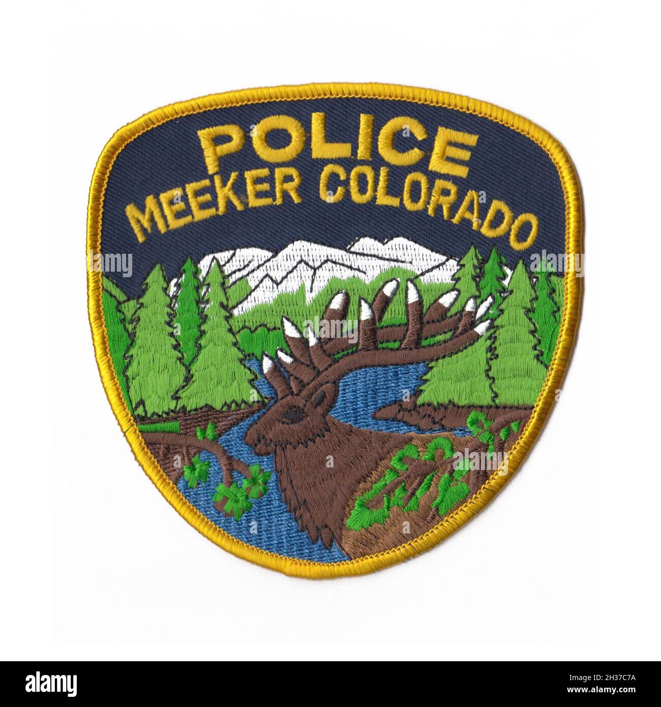 US police department patch isolated with white background Stock Photo ...