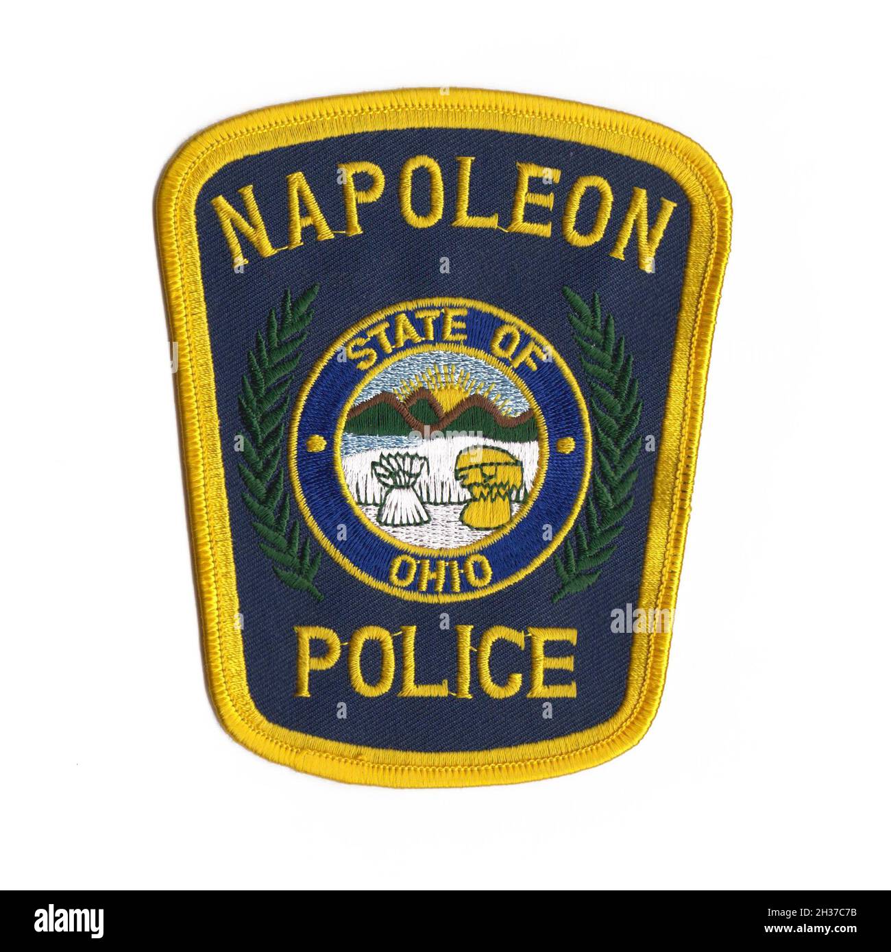 US police department patch isolated with white background Stock Photo ...