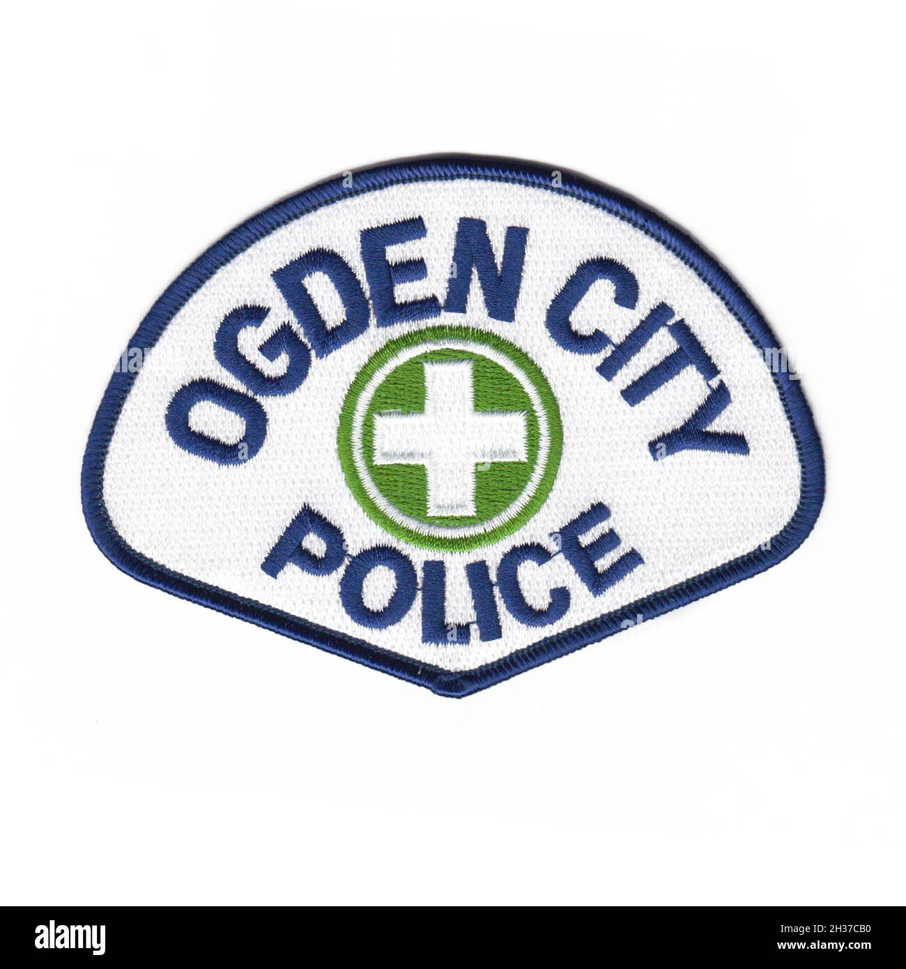 US police department patch isolated with white background Stock Photo ...