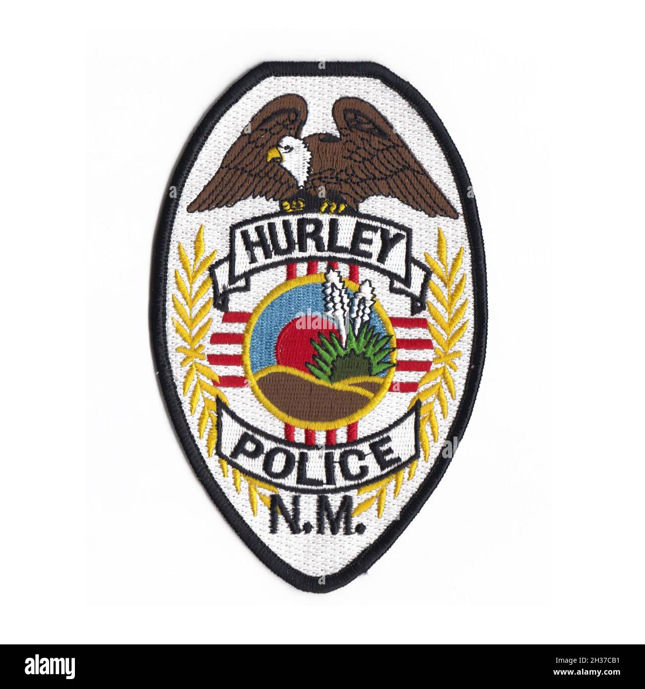 US police department patch isolated with white background Stock Photo ...