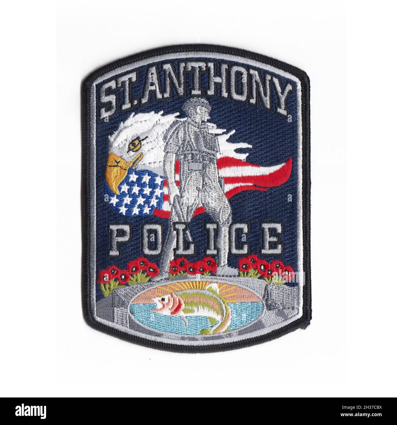 US police department patch isolated with white background Stock Photo ...