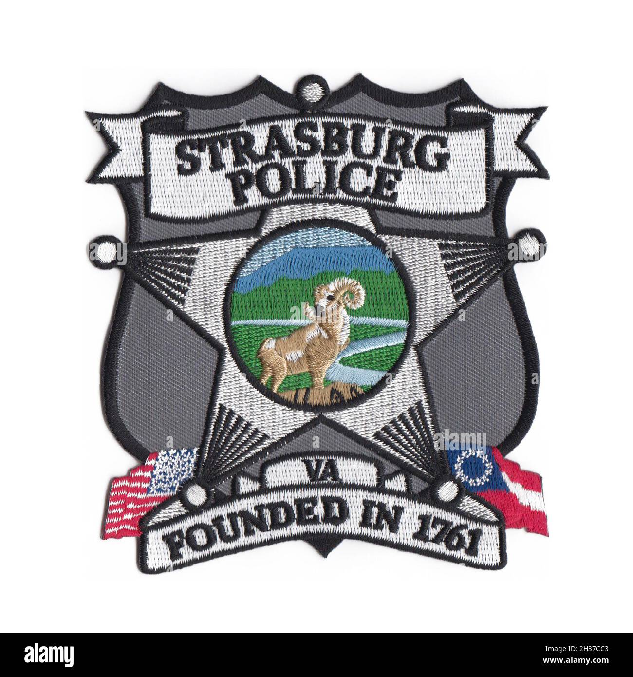 US police department patch isolated with white background Stock Photo ...