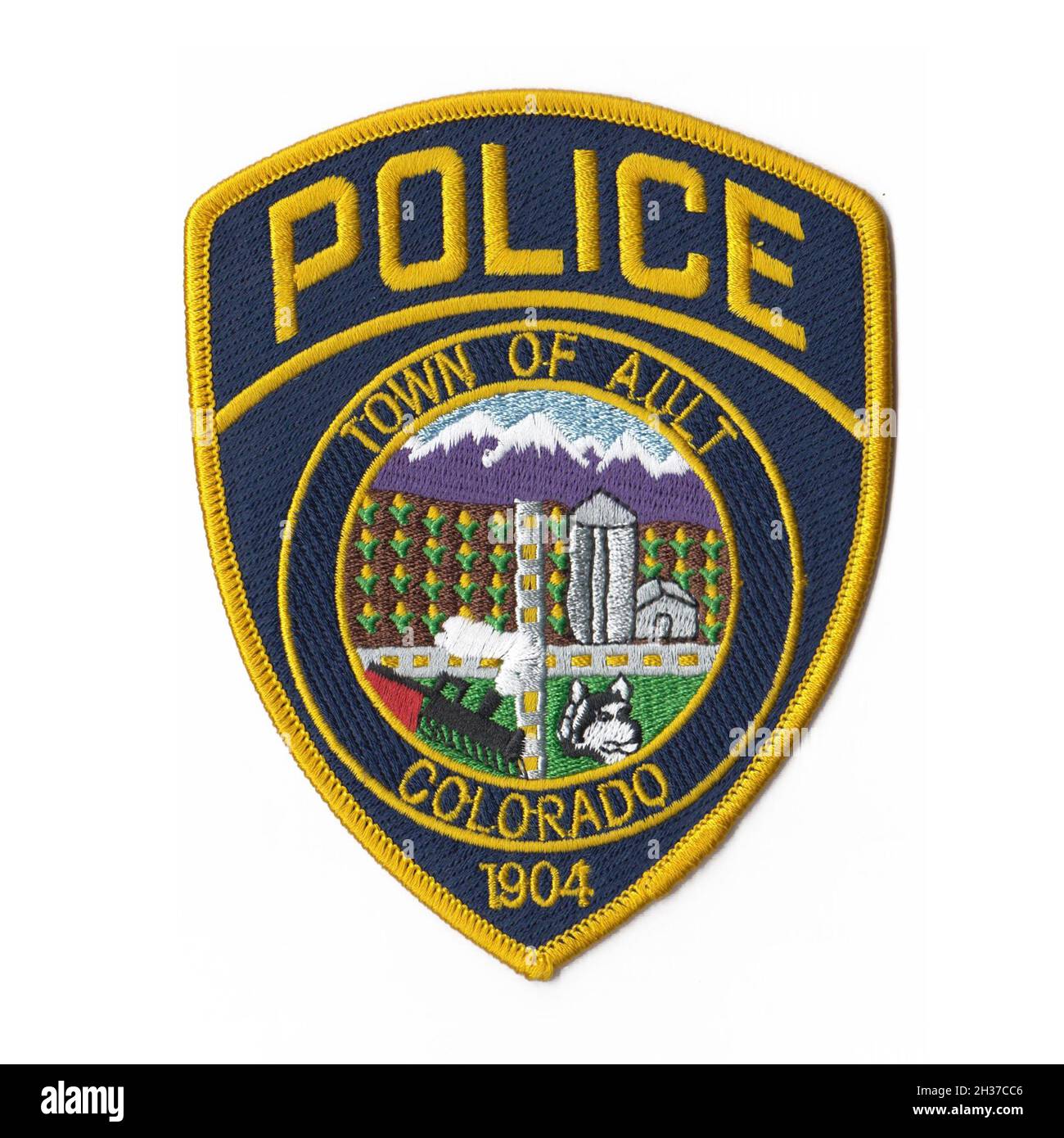 US police department patch isolated with white background Stock Photo ...
