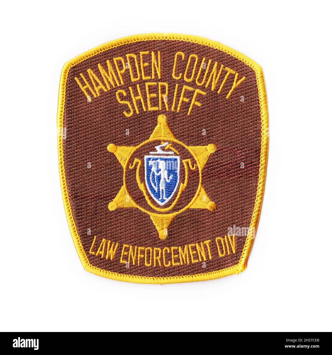 US police department patch isolated with white background Stock Photo ...
